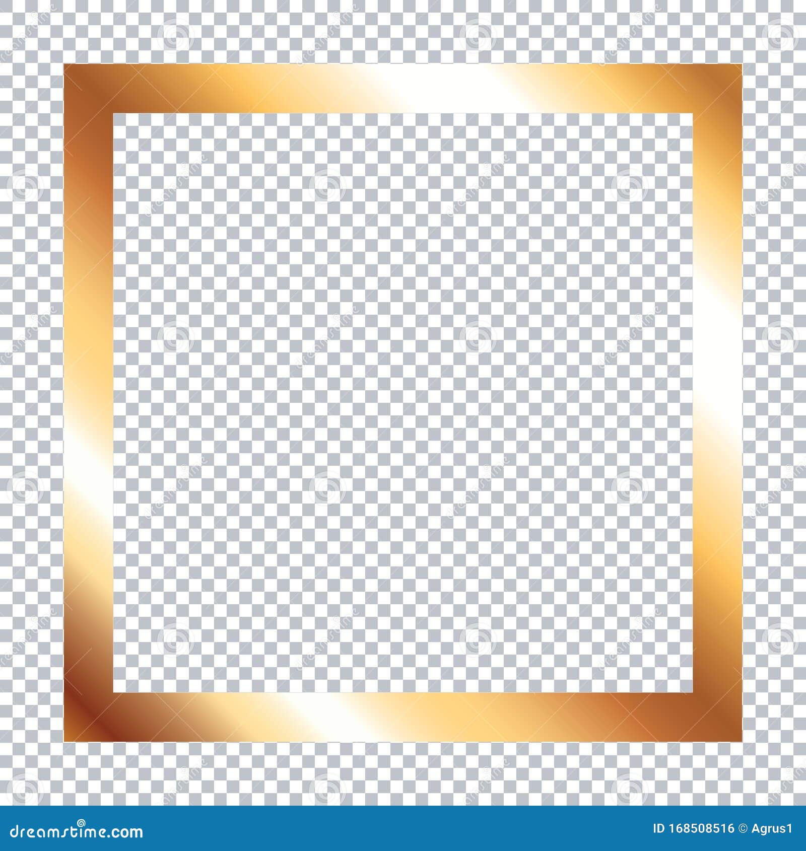Golden Frame on Transparent Background Stock Vector - Illustration of ...