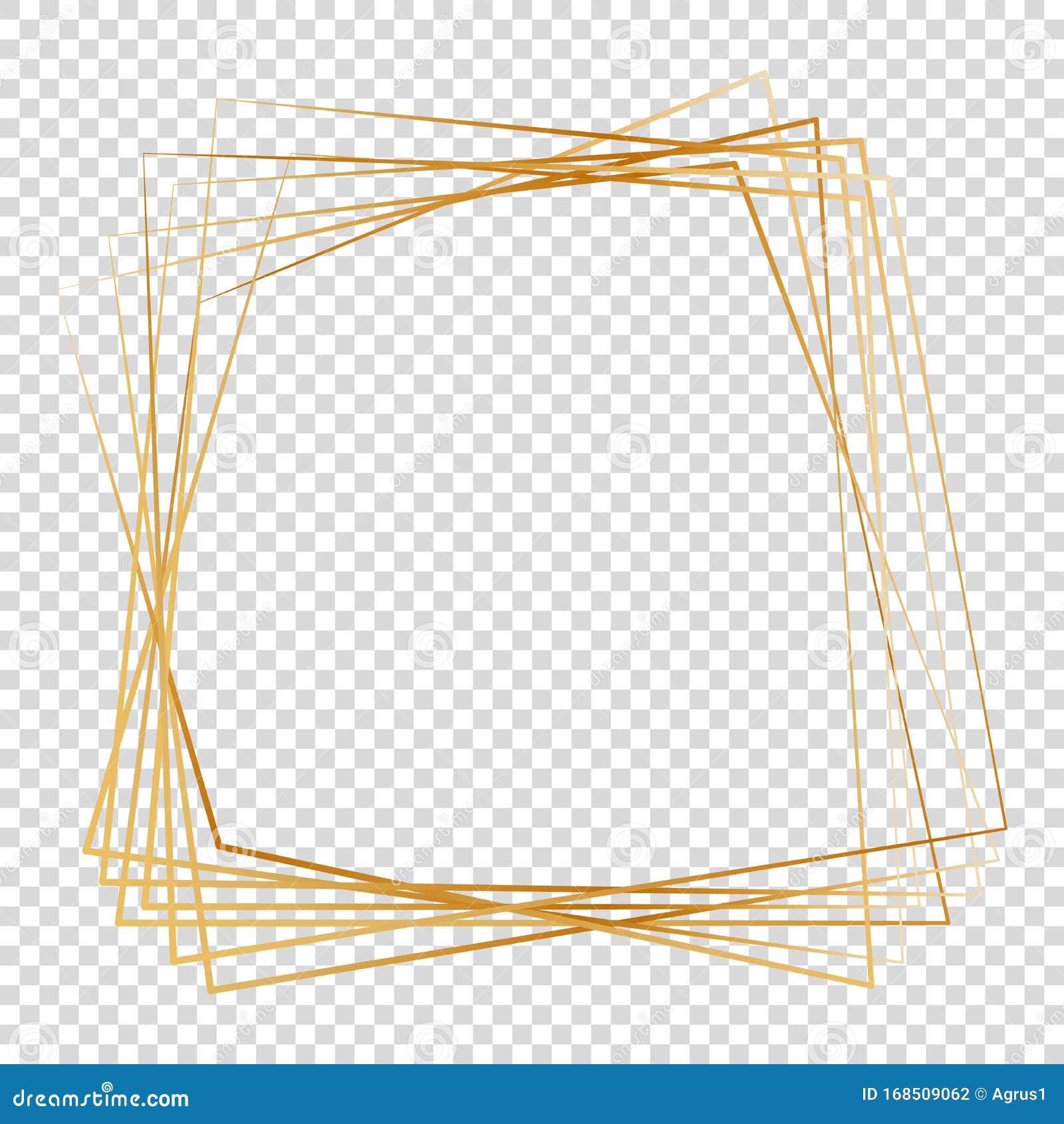 Golden Frame on Transparent Background Stock Vector - Illustration of ...