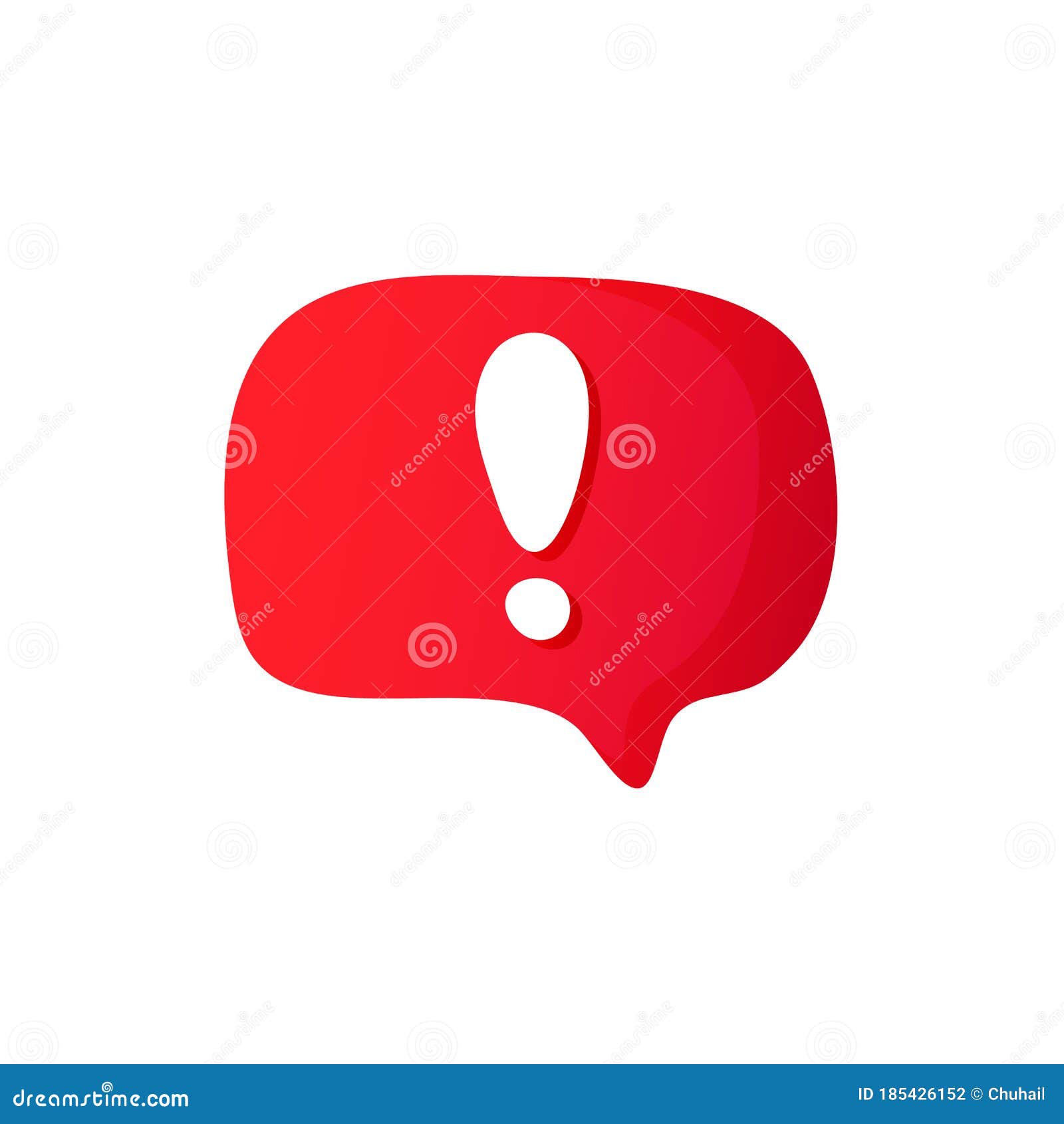 Red Speech Bubble with White Exclamation Symbol. Stock Vector ...