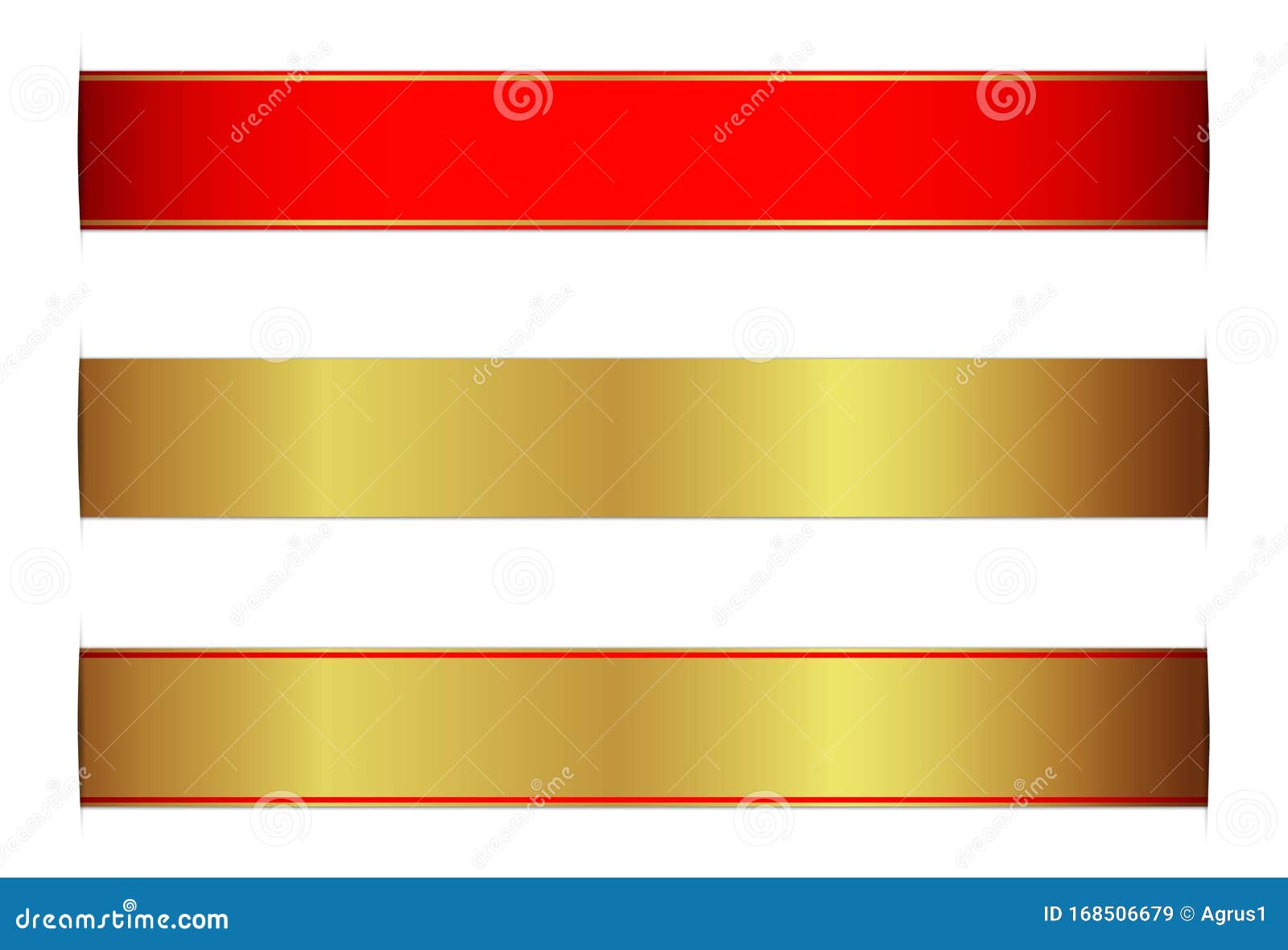 Red and Golden Ribbon Banners on White Background Stock Vector ...