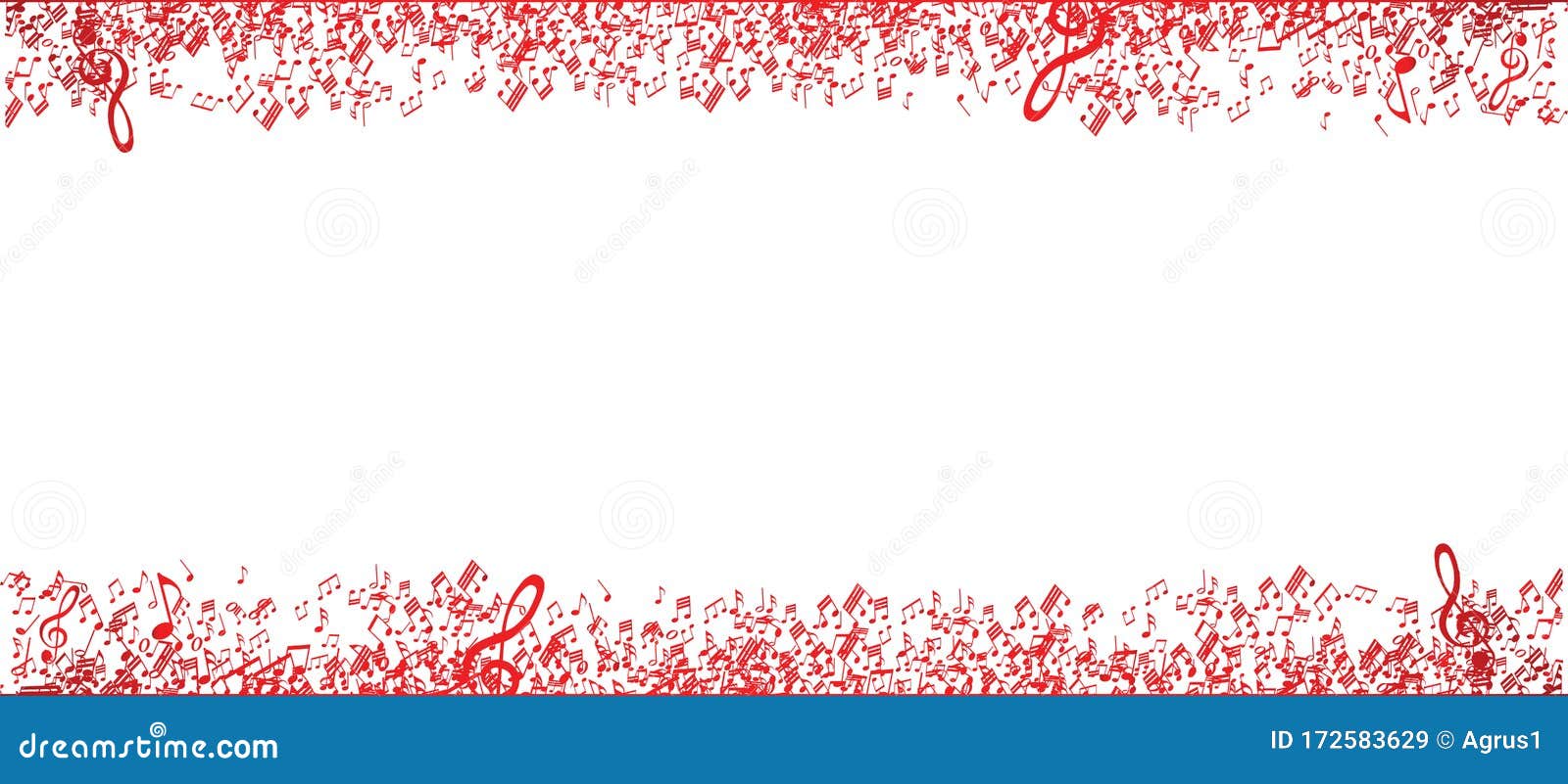 Red Music Notes Frame on White Background Stock Vector - Illustration ...