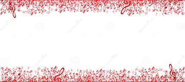 Red Music Notes Frame on White Background Stock Vector - Illustration ...