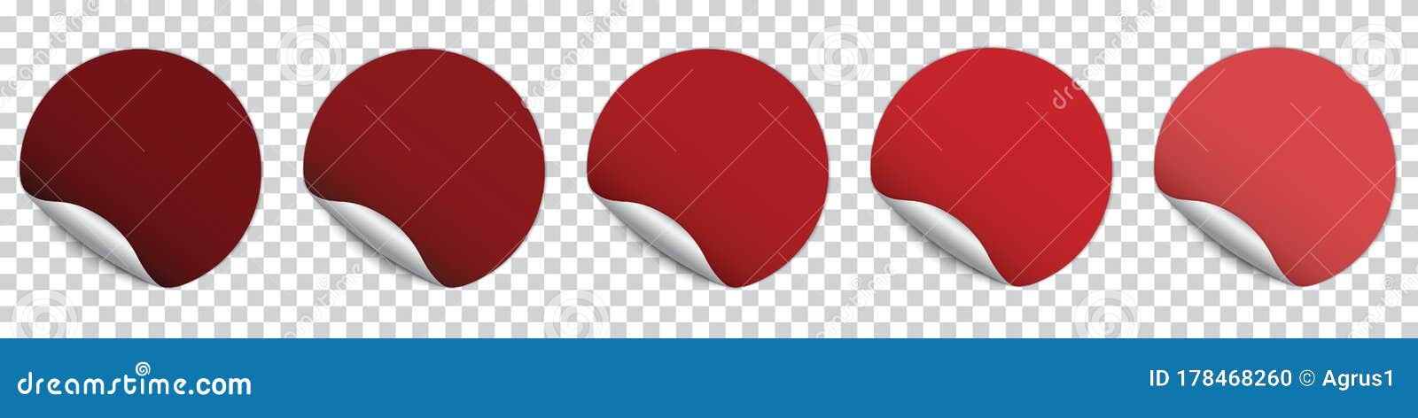 Set of Colorful Round Sticker Banner with Golden Frame on Transparent ...