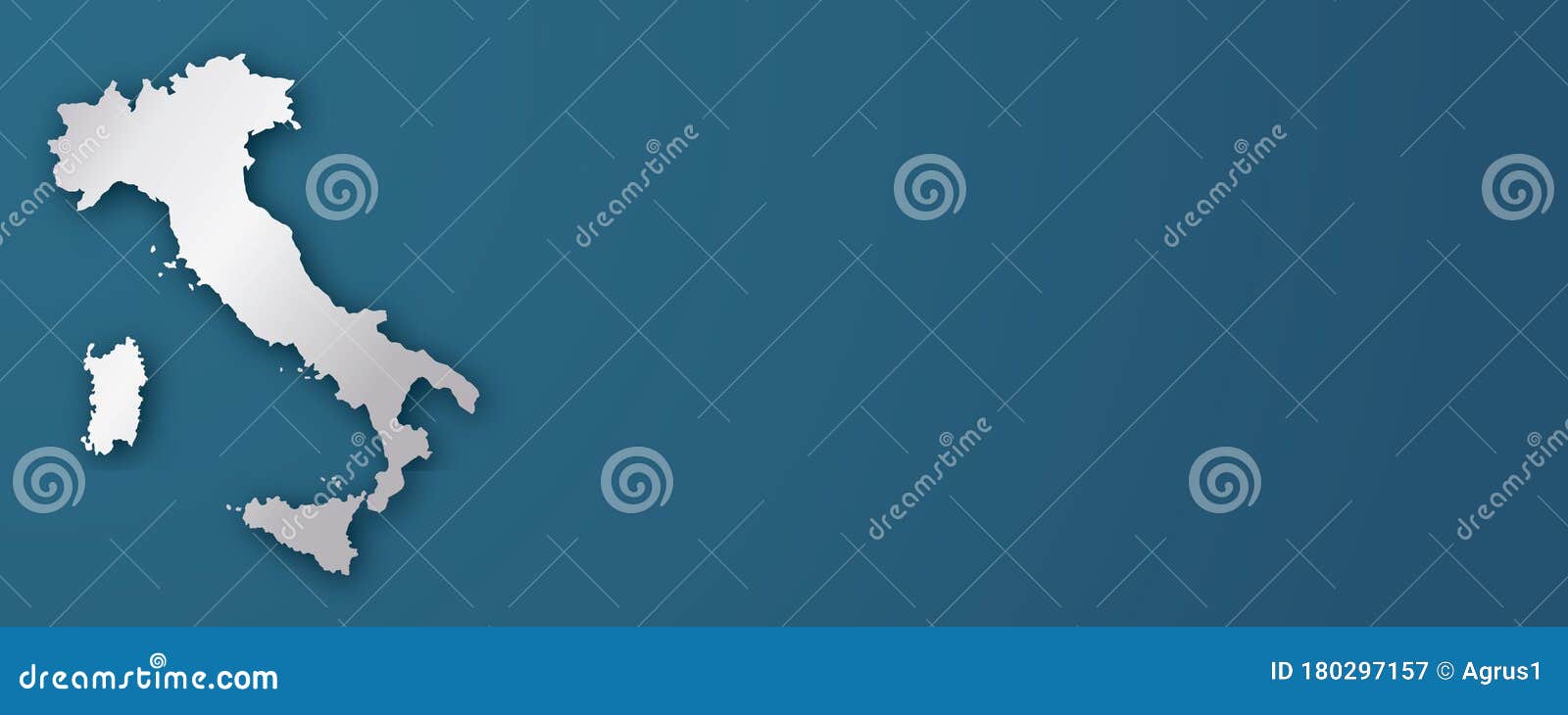 Silver Italy Map on Blue Gradient Background Stock Vector ...