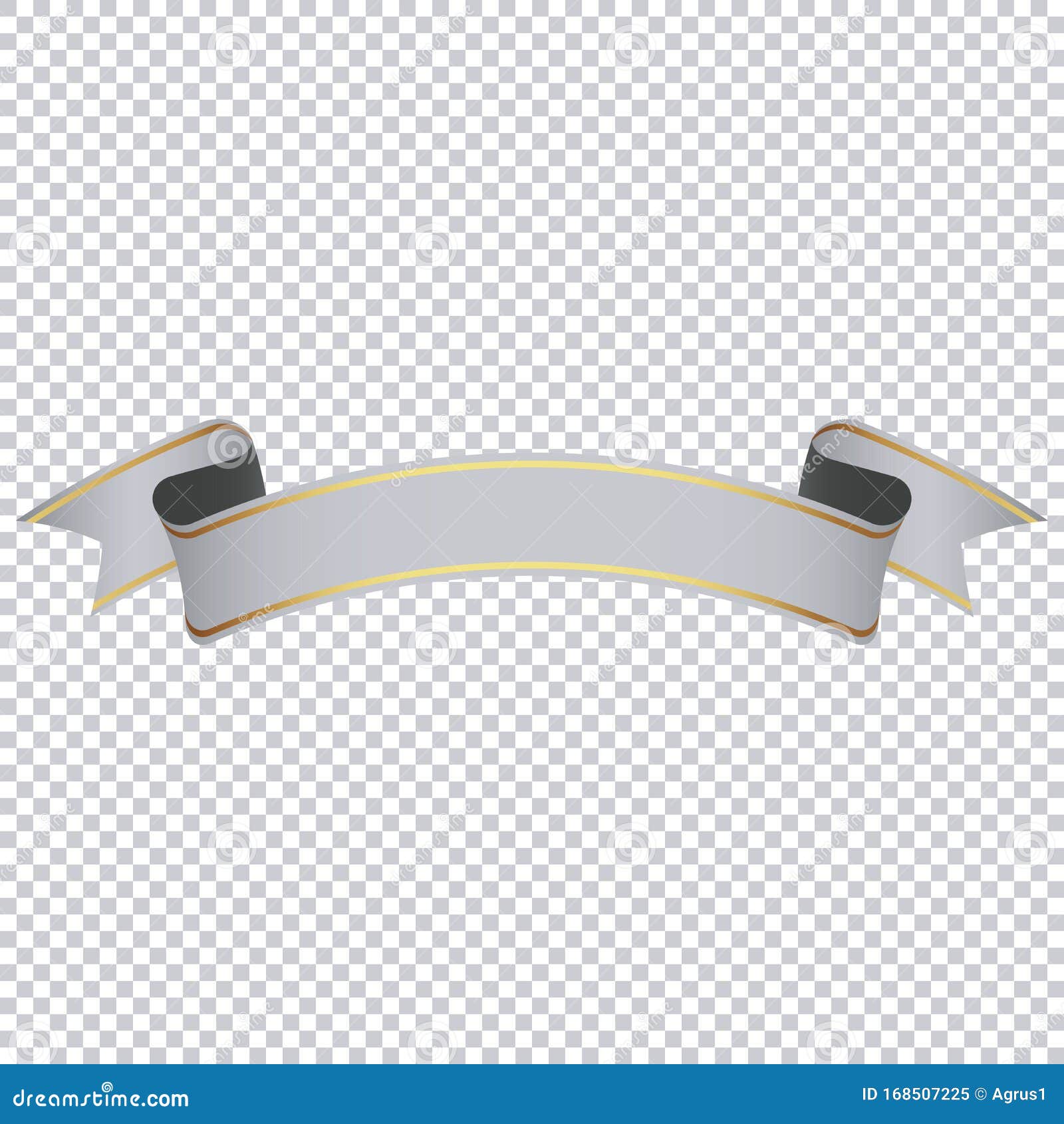 Silver Ribbon Banner on Transparent Background Stock Vector ...