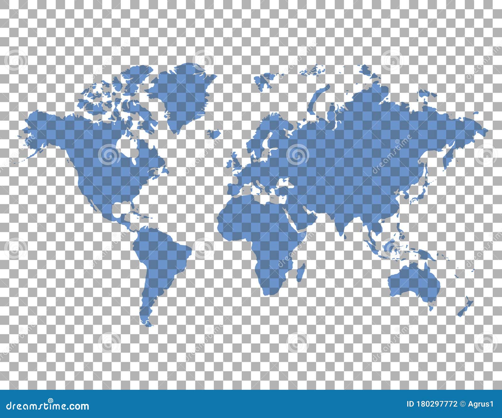 Trasparent World Map on Transparent Background Stock Illustration ...