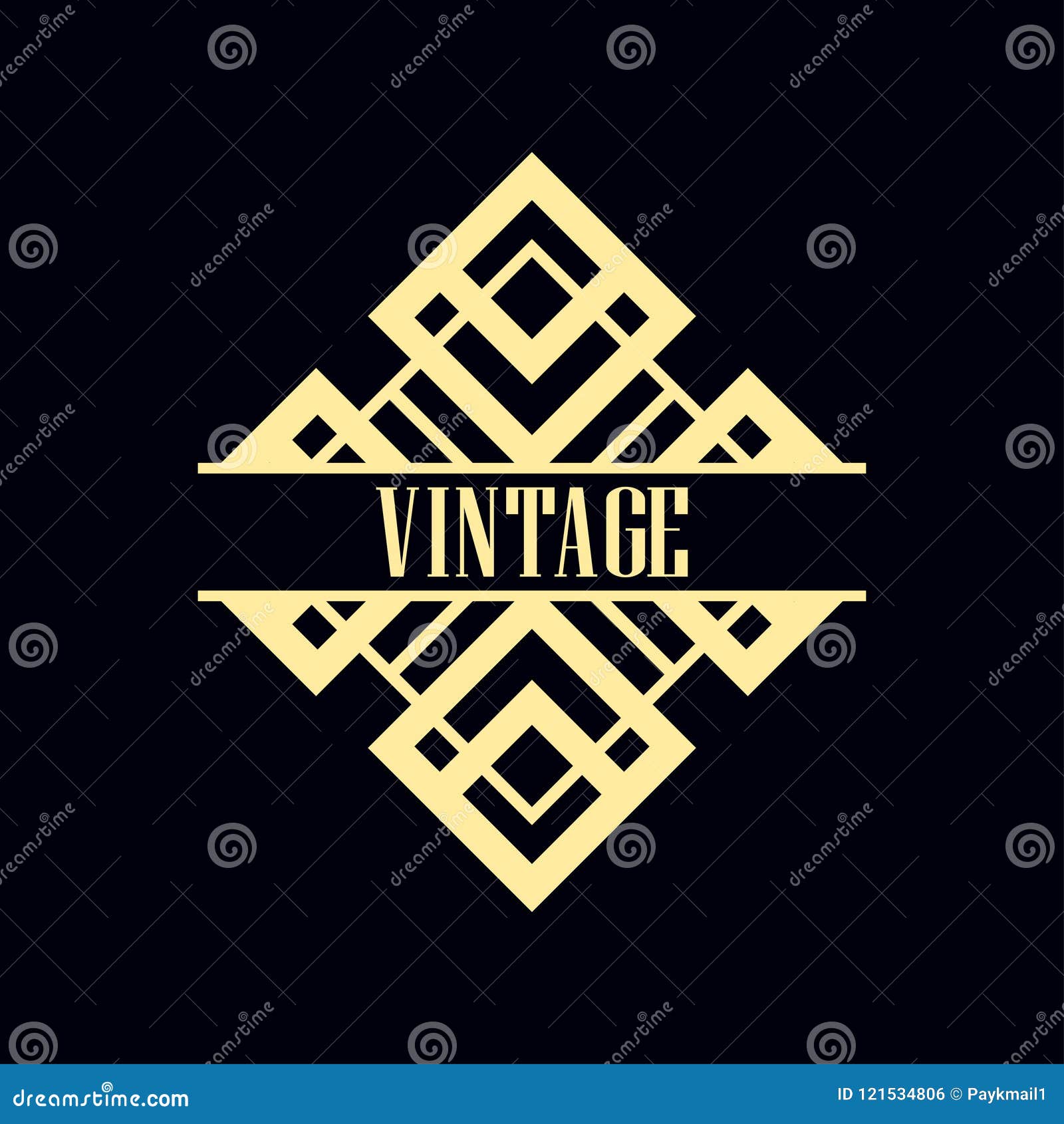 Art Deco Label stock vector. Illustration of design - 121534806