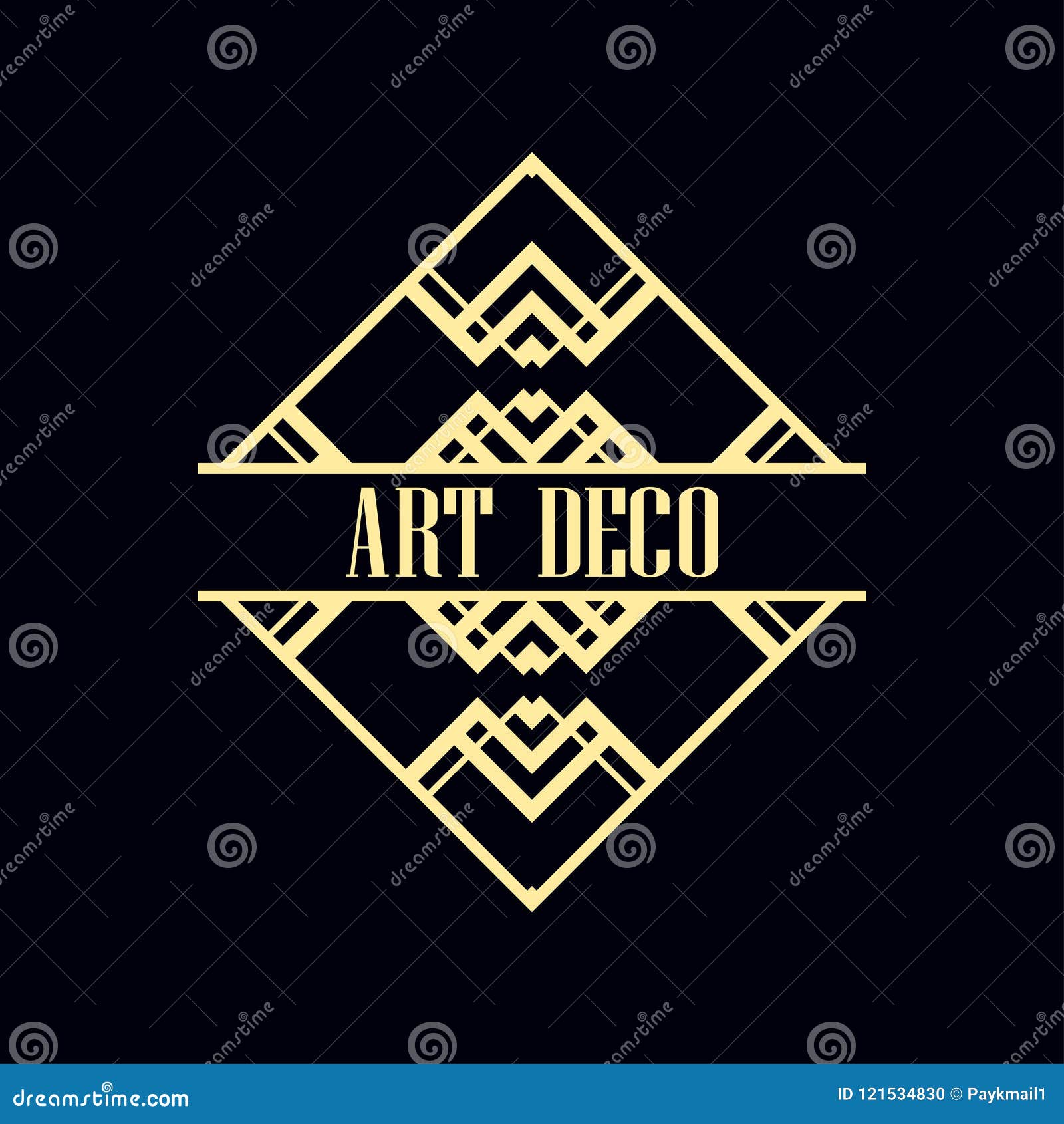 Art Deco Label stock vector. Illustration of graphic - 121534830