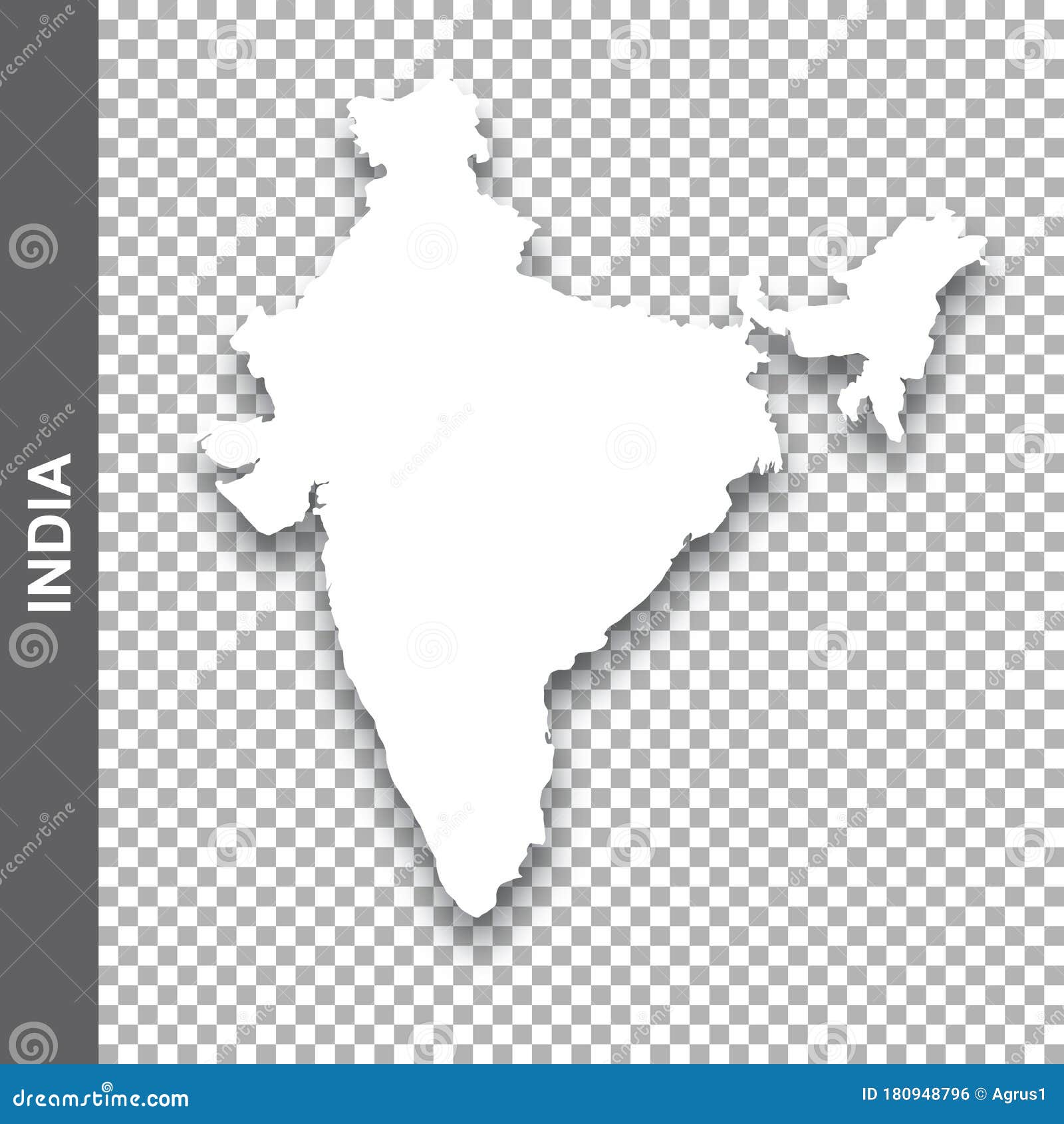 Map Of India With Shadow Vector Illustration | CartoonDealer.com #93416770