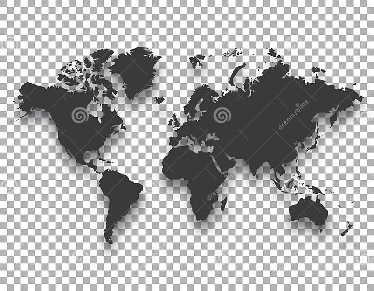 Transparent World Map on Transparent Background Stock Vector ...