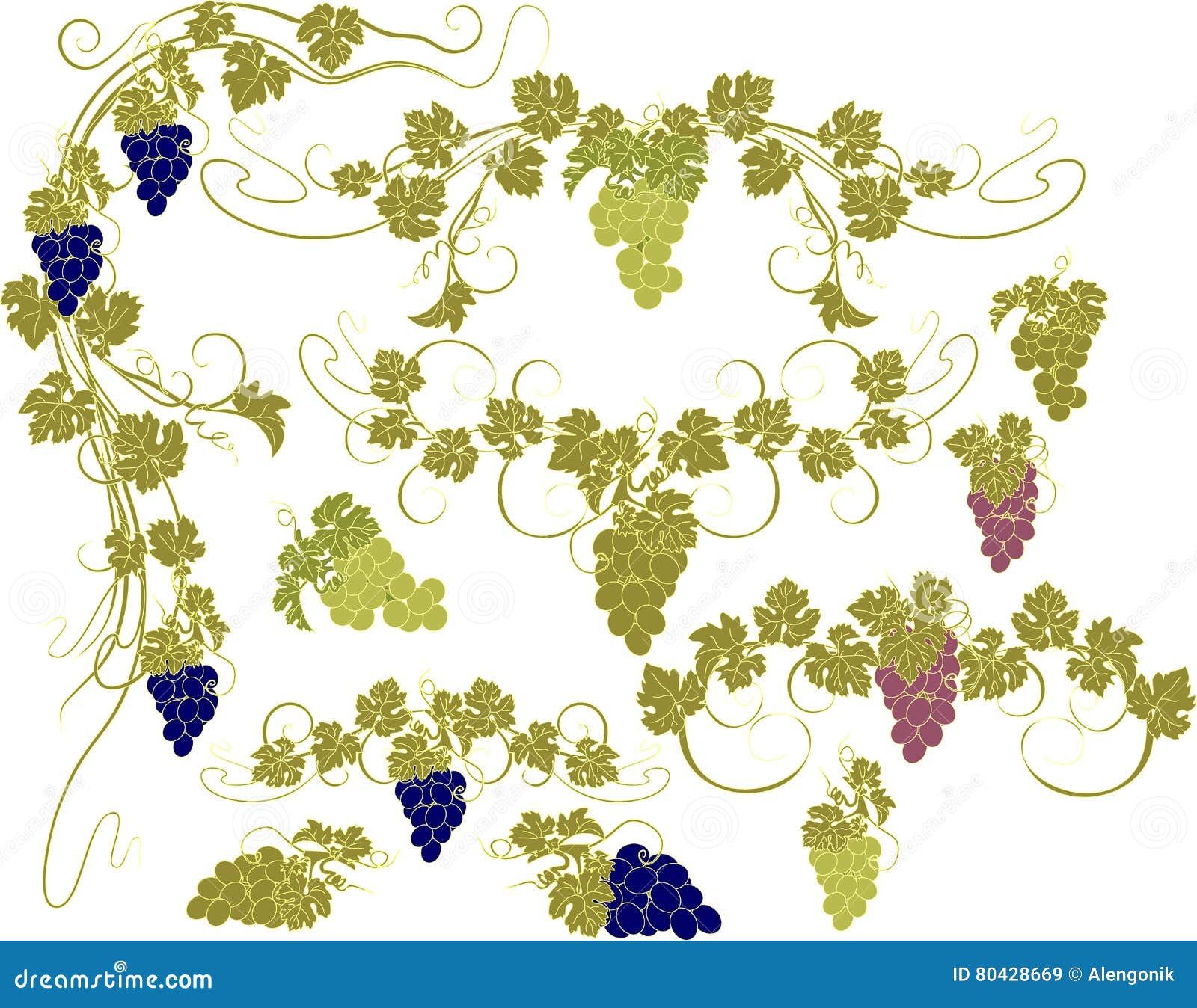 Vector Design Elements in Vintage Style with Vines. Stock Vector ...