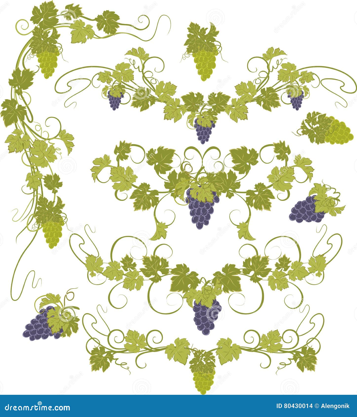 Vector Design Elements in Vintage Style with Vines. Stock Vector ...