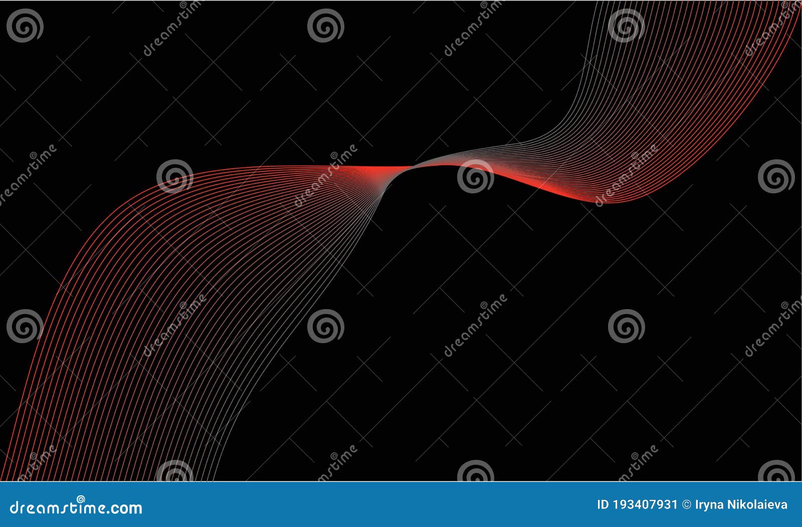 Vector Design Elements with Wave of Many Red Lines for Card and ...