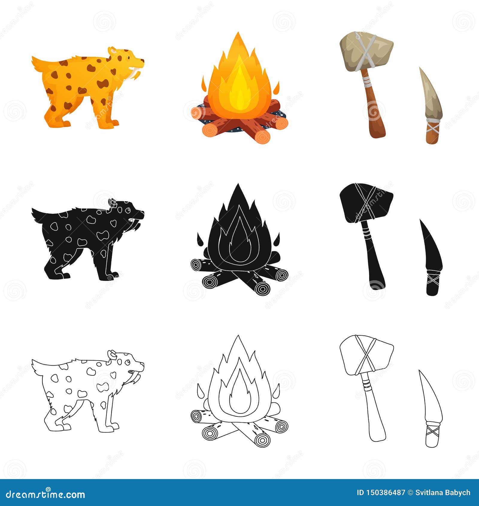 Vector Design of Evolution and Neolithic Icon. Collection of Evolution ...