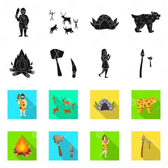 Vector Design of Evolution and Neolithic Symbol. Collection of ...