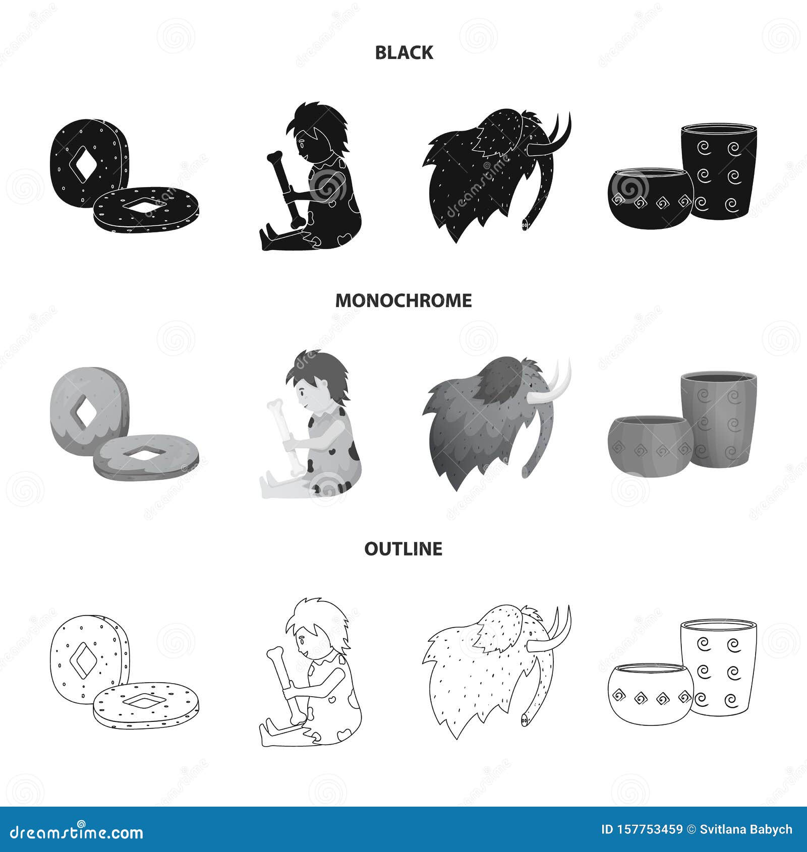 Vector Design of Evolution and Neolithic Symbol. Collection of ...