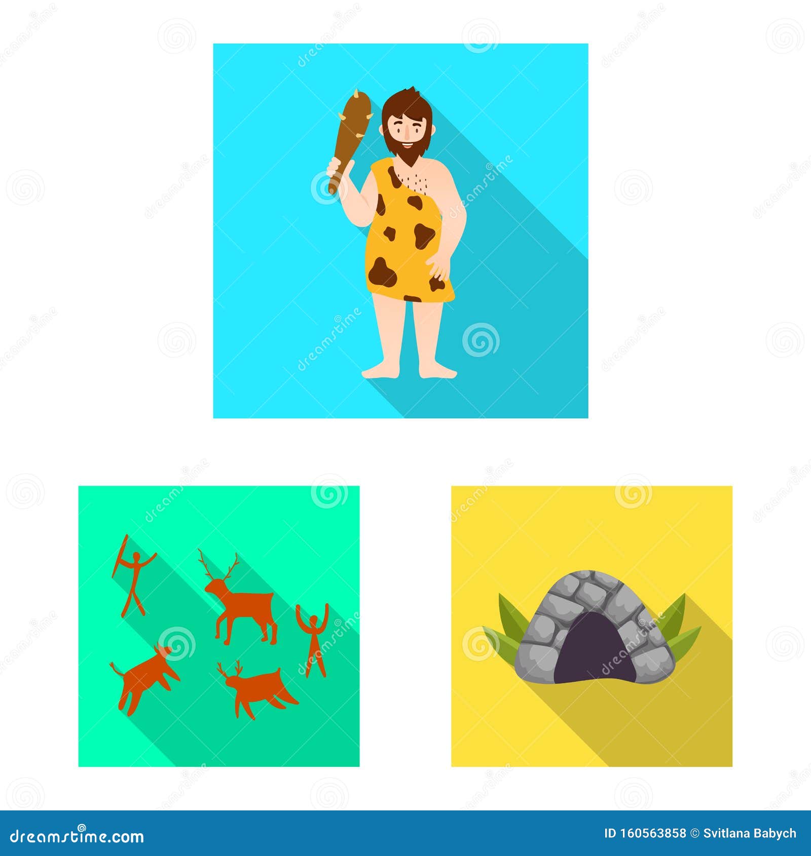 Vector Design of Evolution and Neolithic Symbol. Set of Evolution and ...