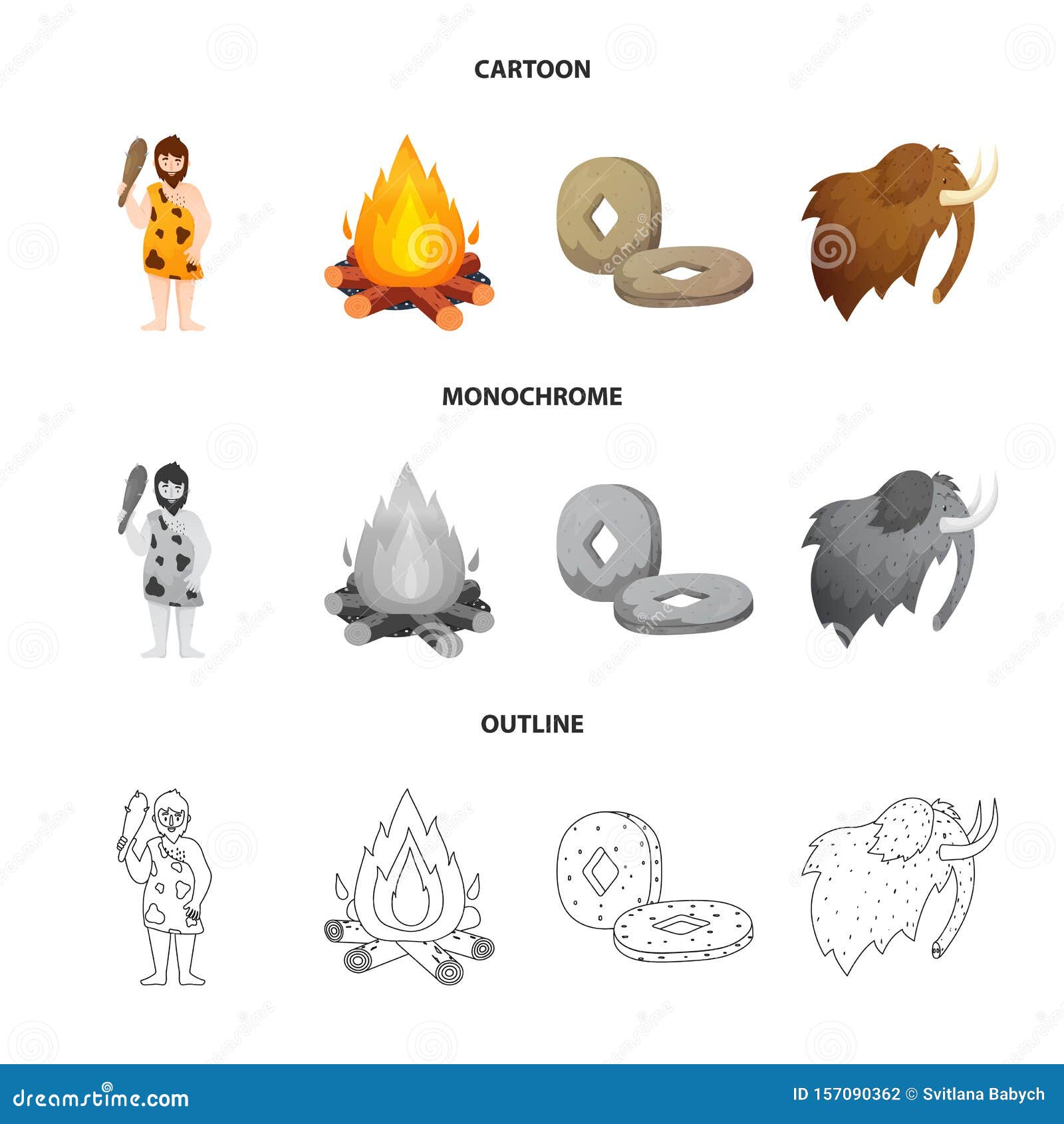 Vector Design of Evolution and Neolithic Symbol. Set of Evolution and ...
