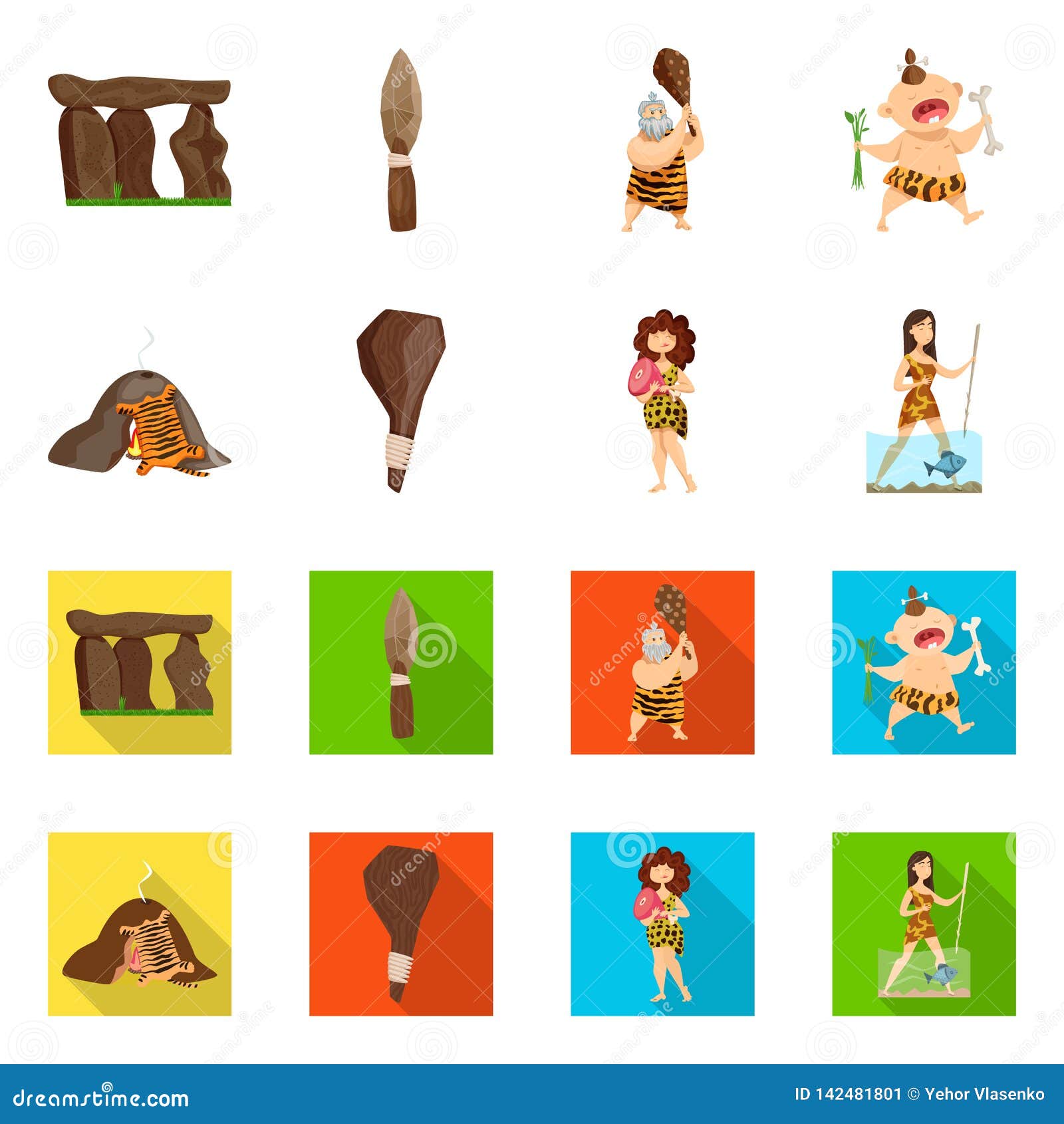 Isolated Object of Evolution and Prehistory Logo. Set of Evolution and ...