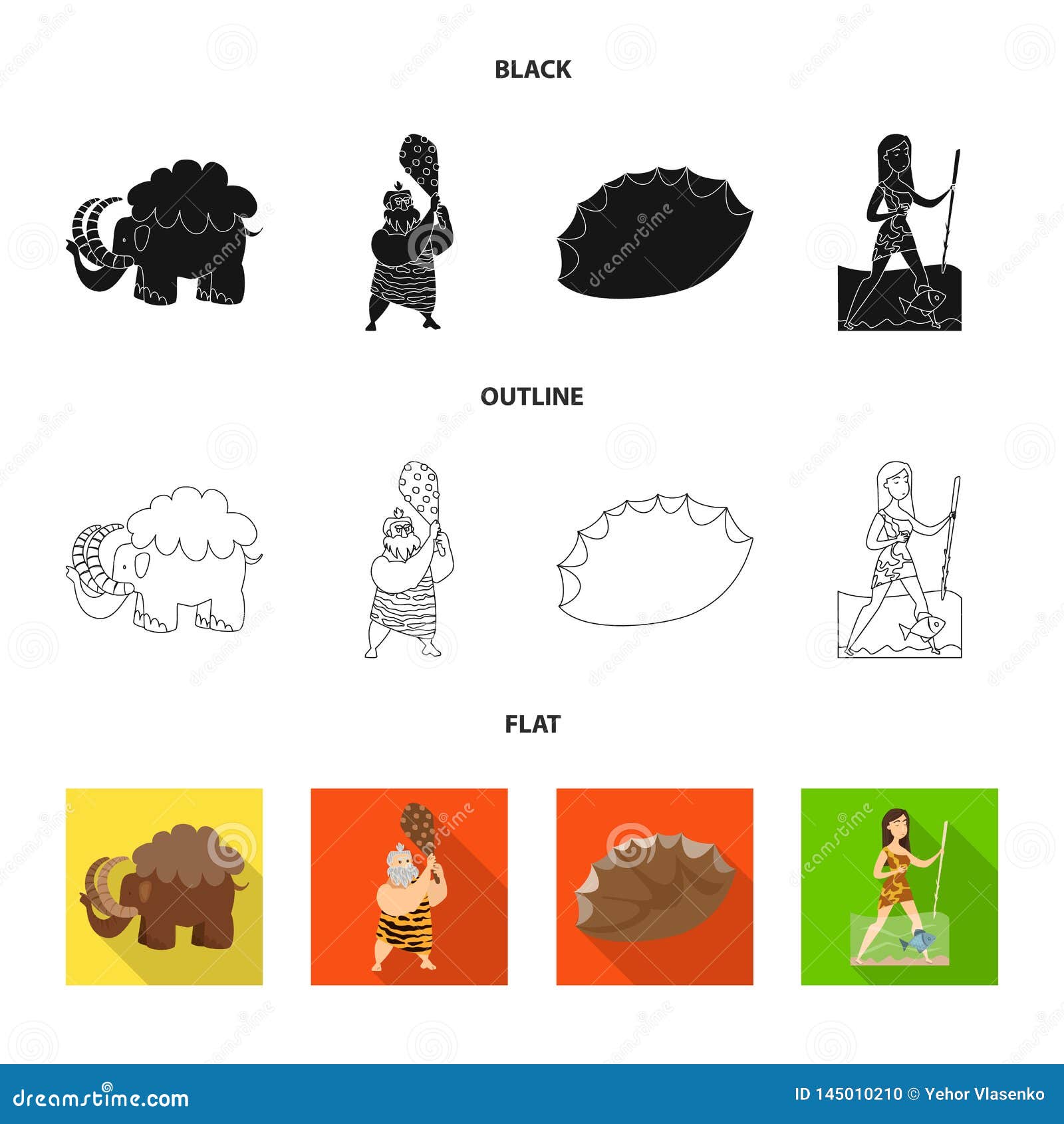 Vector Design of Evolution and Prehistory Icon. Collection of Evolution ...