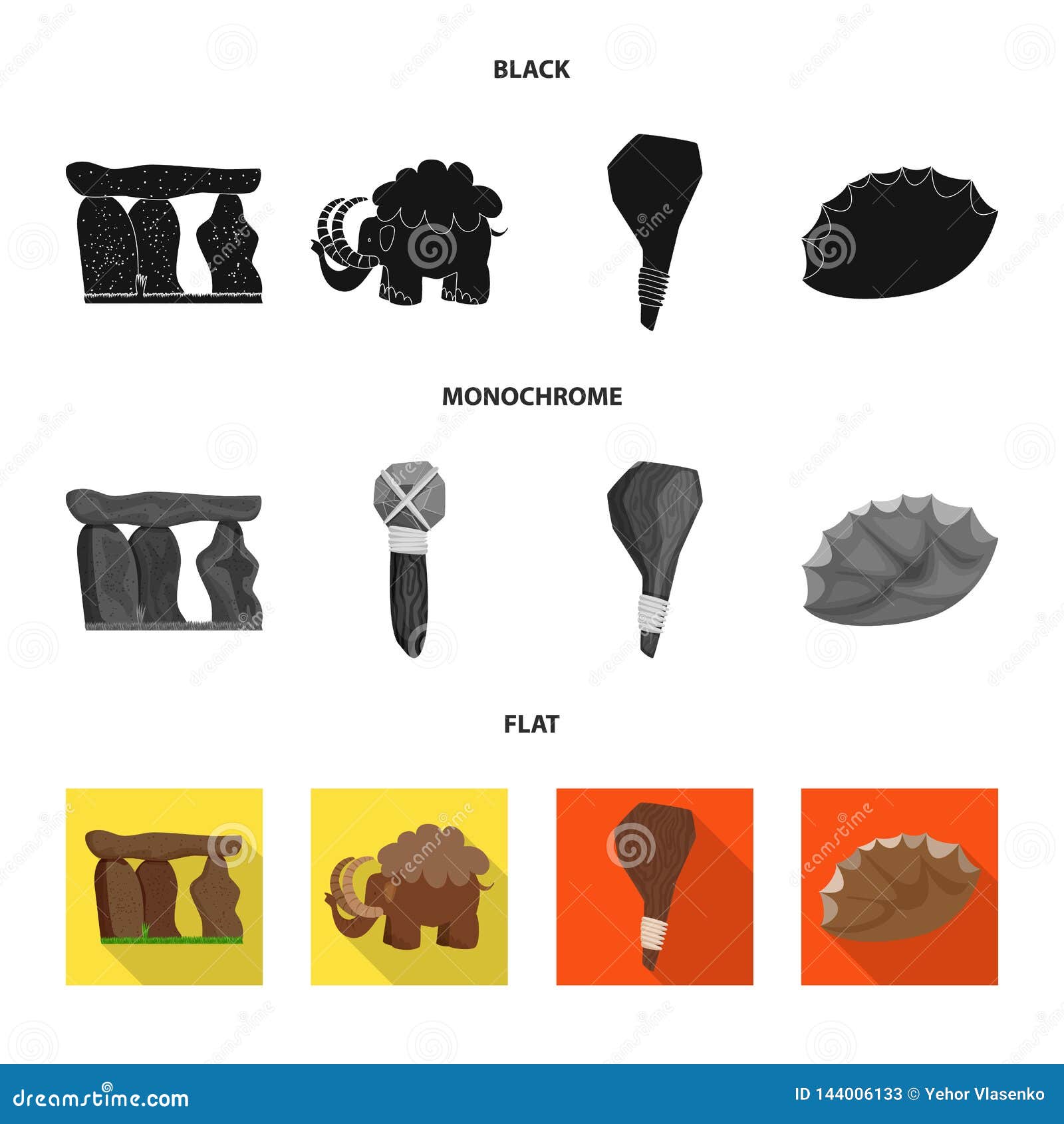 Vector Design of Evolution and Prehistory Icon. Collection of Evolution ...