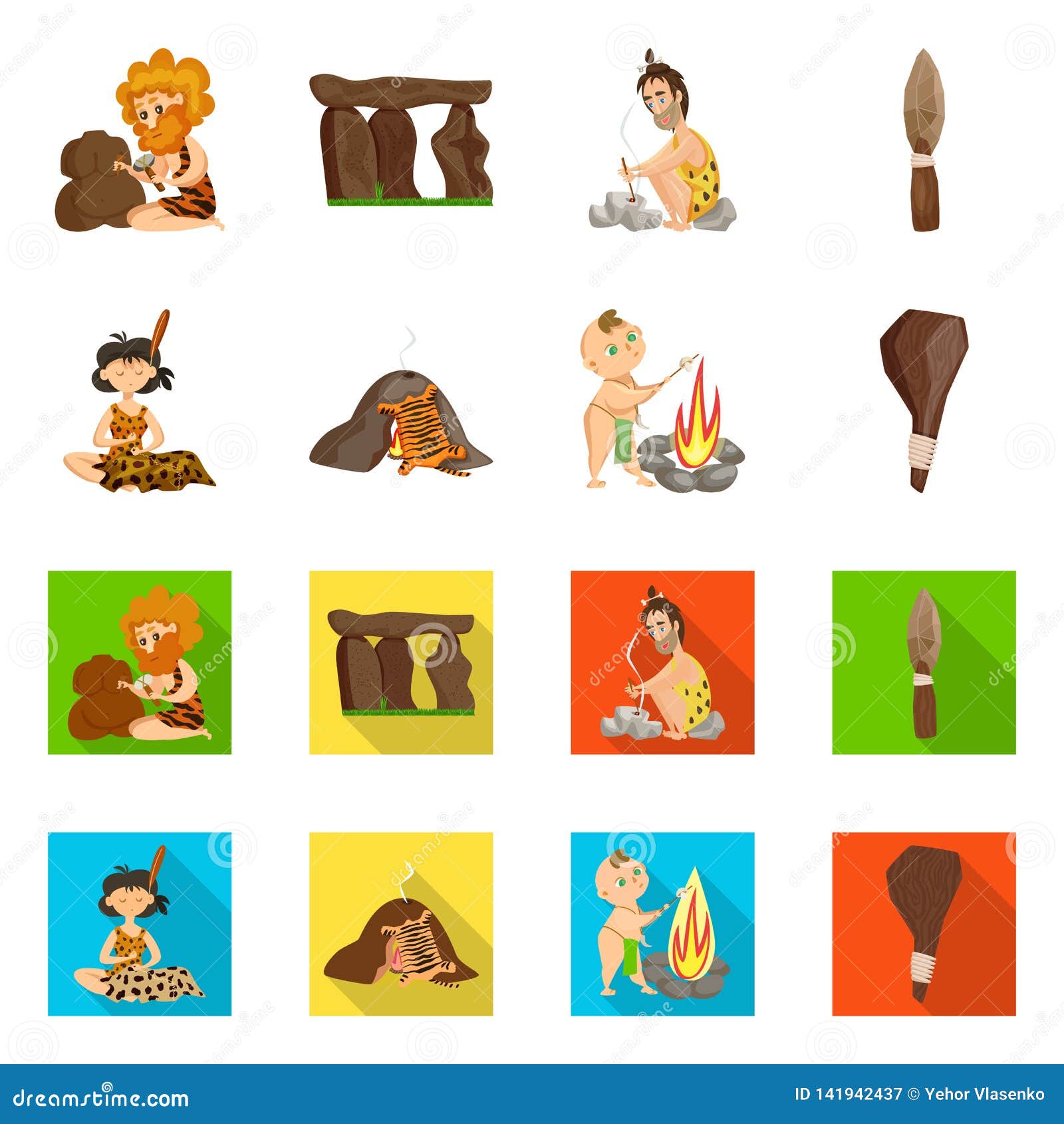 Vector Design of Evolution and Prehistory Icon. Set of Evolution and ...
