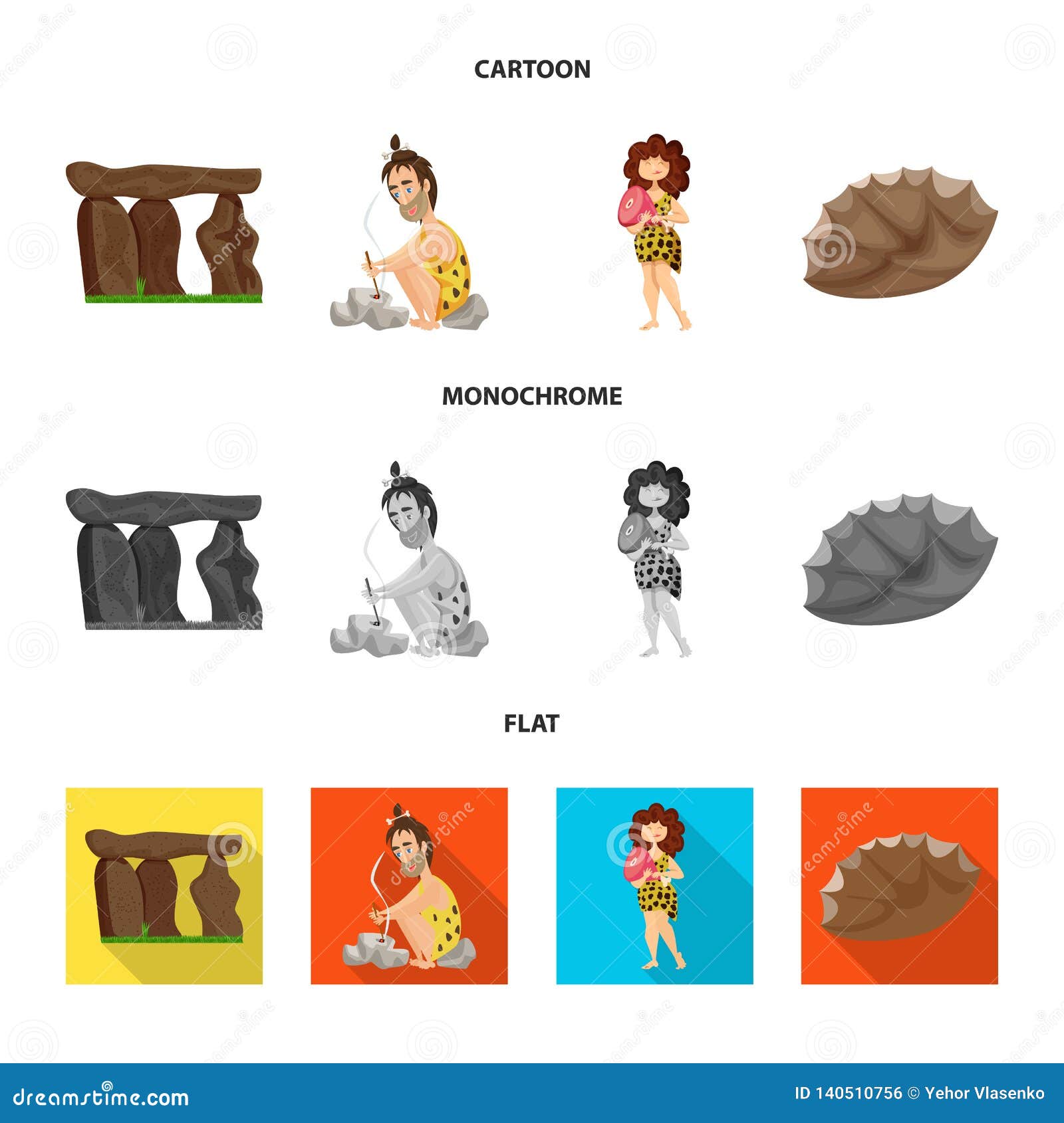 Vector Design of Evolution and Prehistory Icon. Set of Evolution and ...