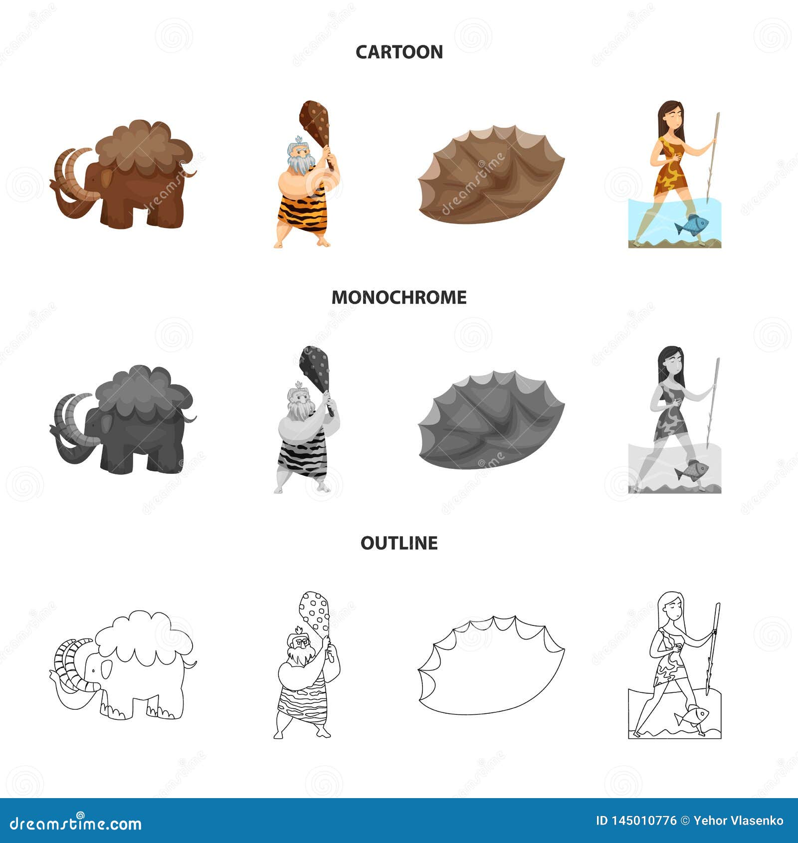 Vector Design of Evolution and Prehistory Icon. Set of Evolution and ...