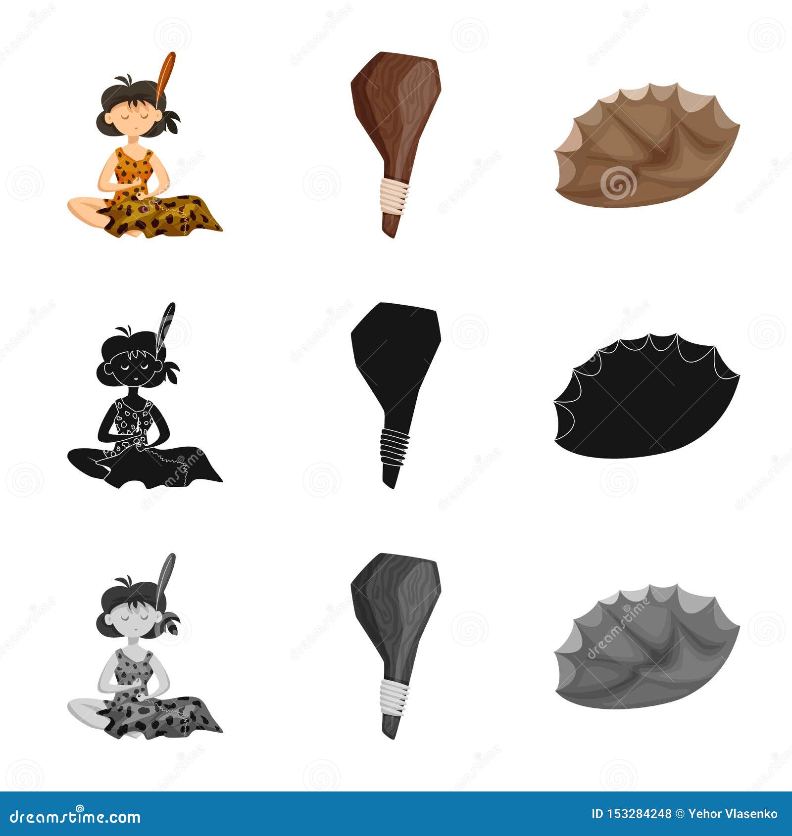 Vector Design of Evolution and Prehistory Icon. Set of Evolution and ...