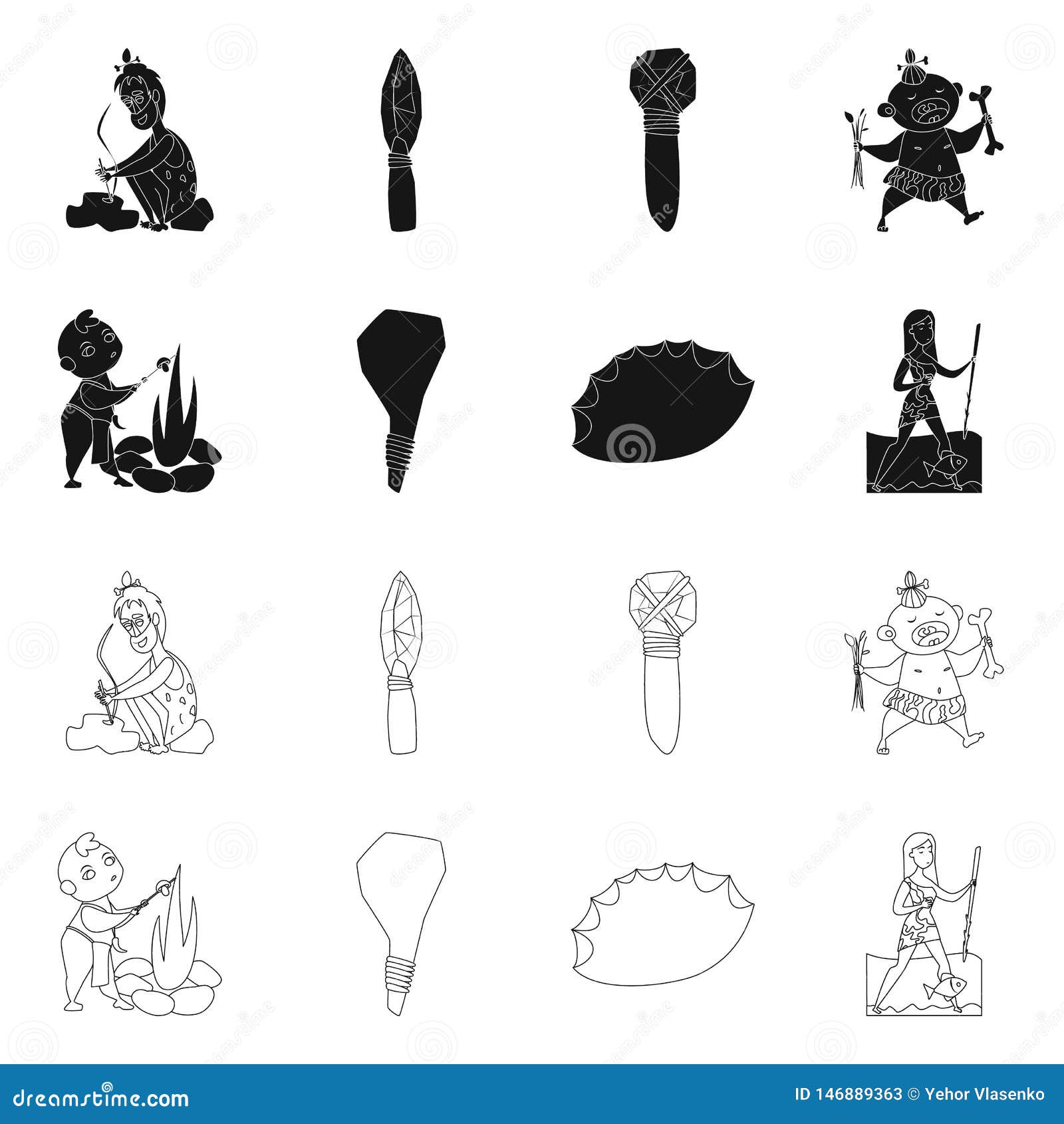 Vector Design of Evolution and Prehistory Logo. Collection of Evolution ...