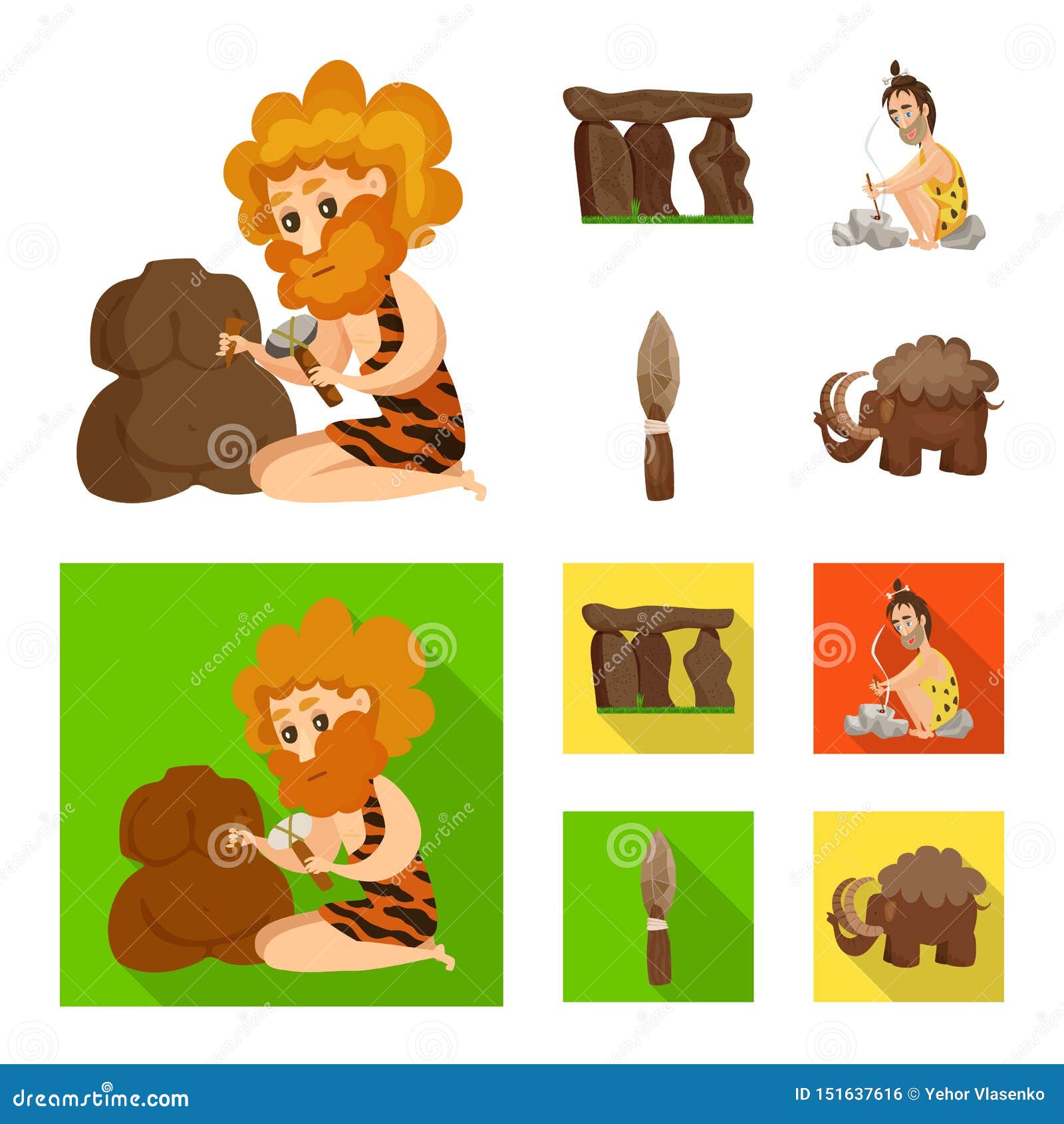 Vector Design of Evolution and Prehistory Logo. Set of Evolution and ...