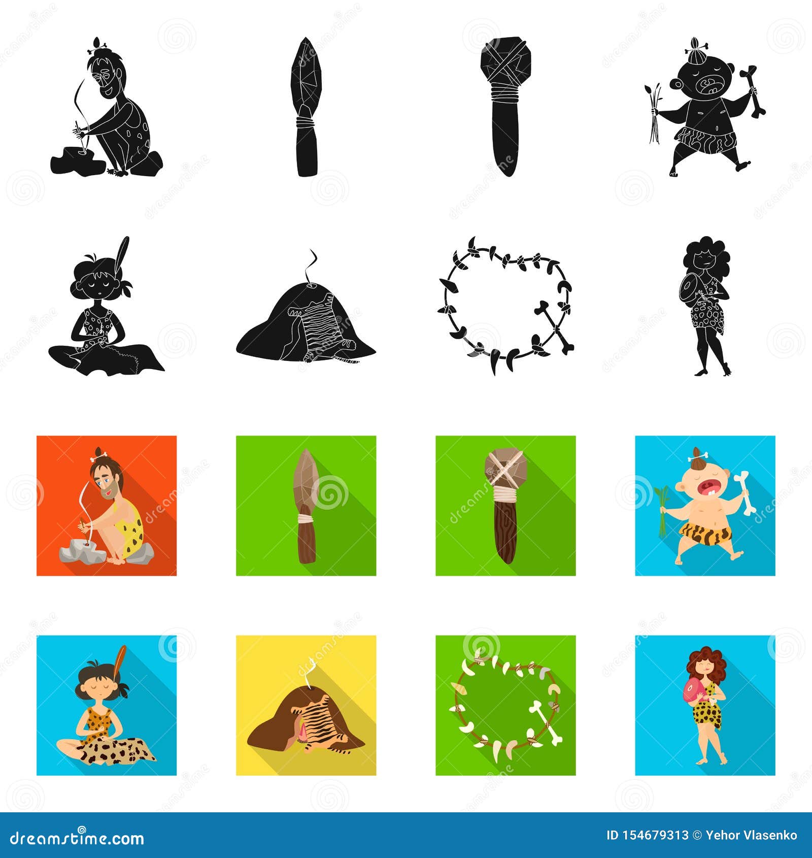 Vector Design of Evolution and Prehistory Logo. Set of Evolution and ...