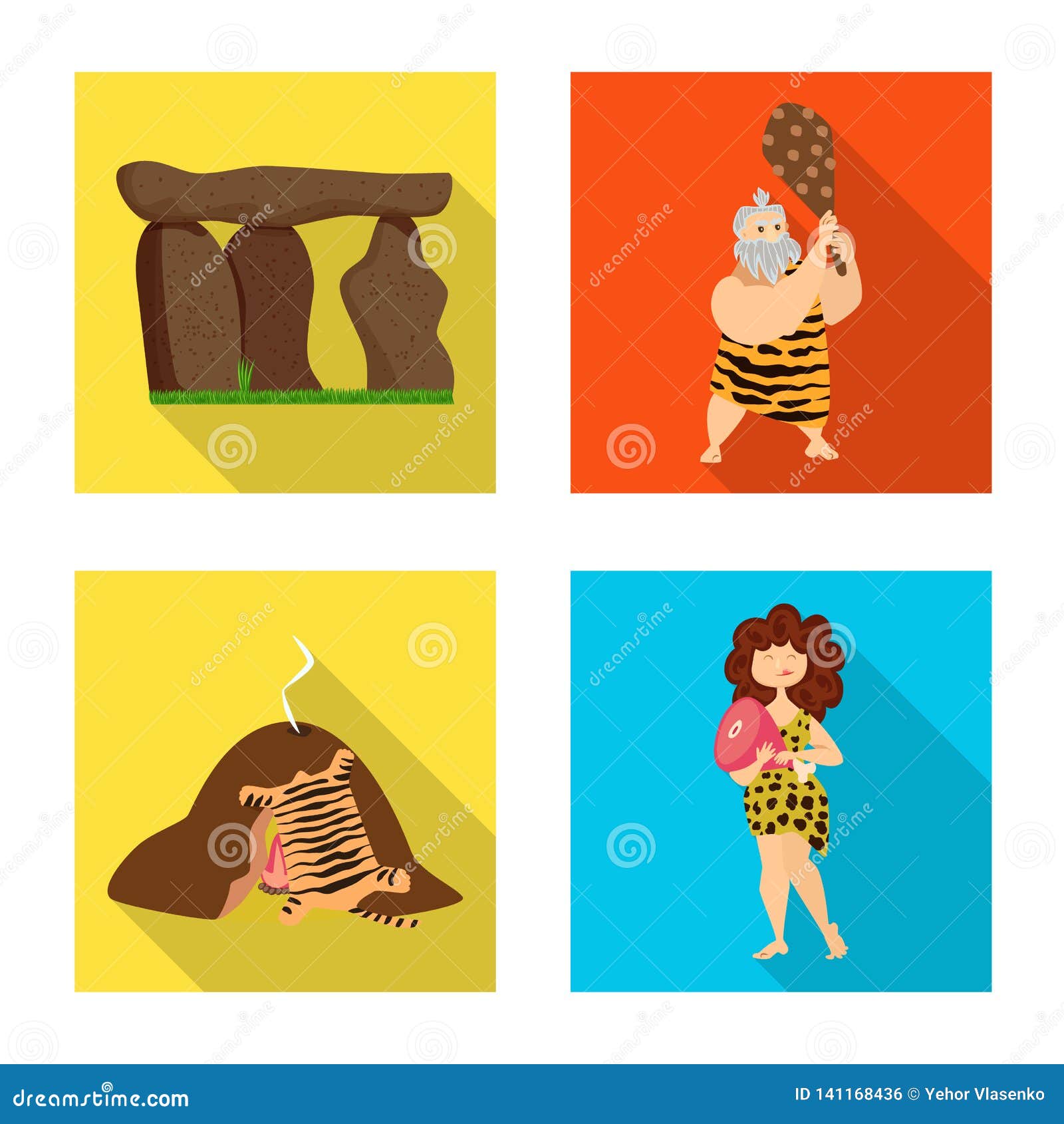 Vector Design of Evolution and Prehistory Logo. Set of Evolution and ...