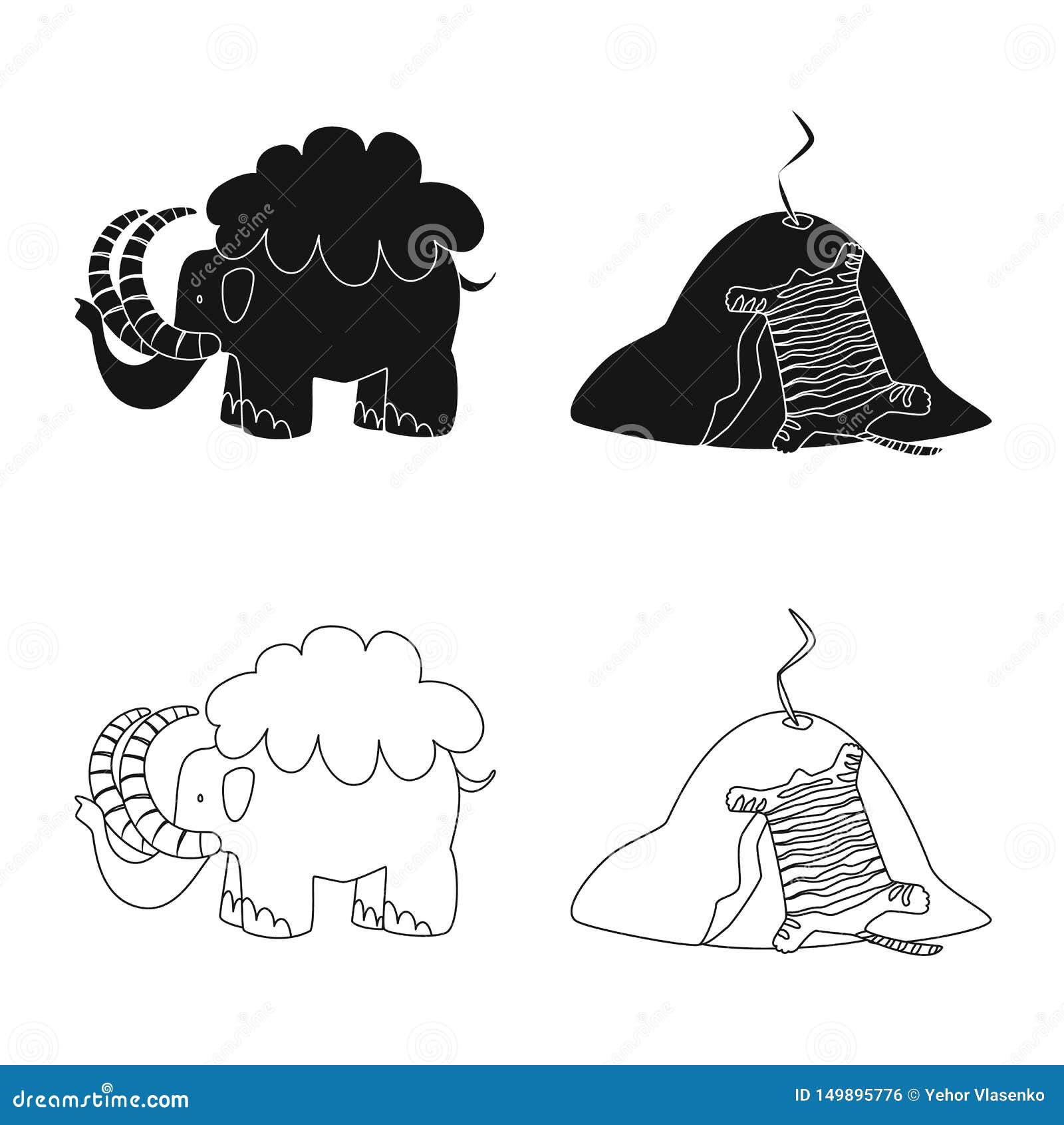 Vector Design of Evolution and Prehistory Logo. Set of Evolution and ...