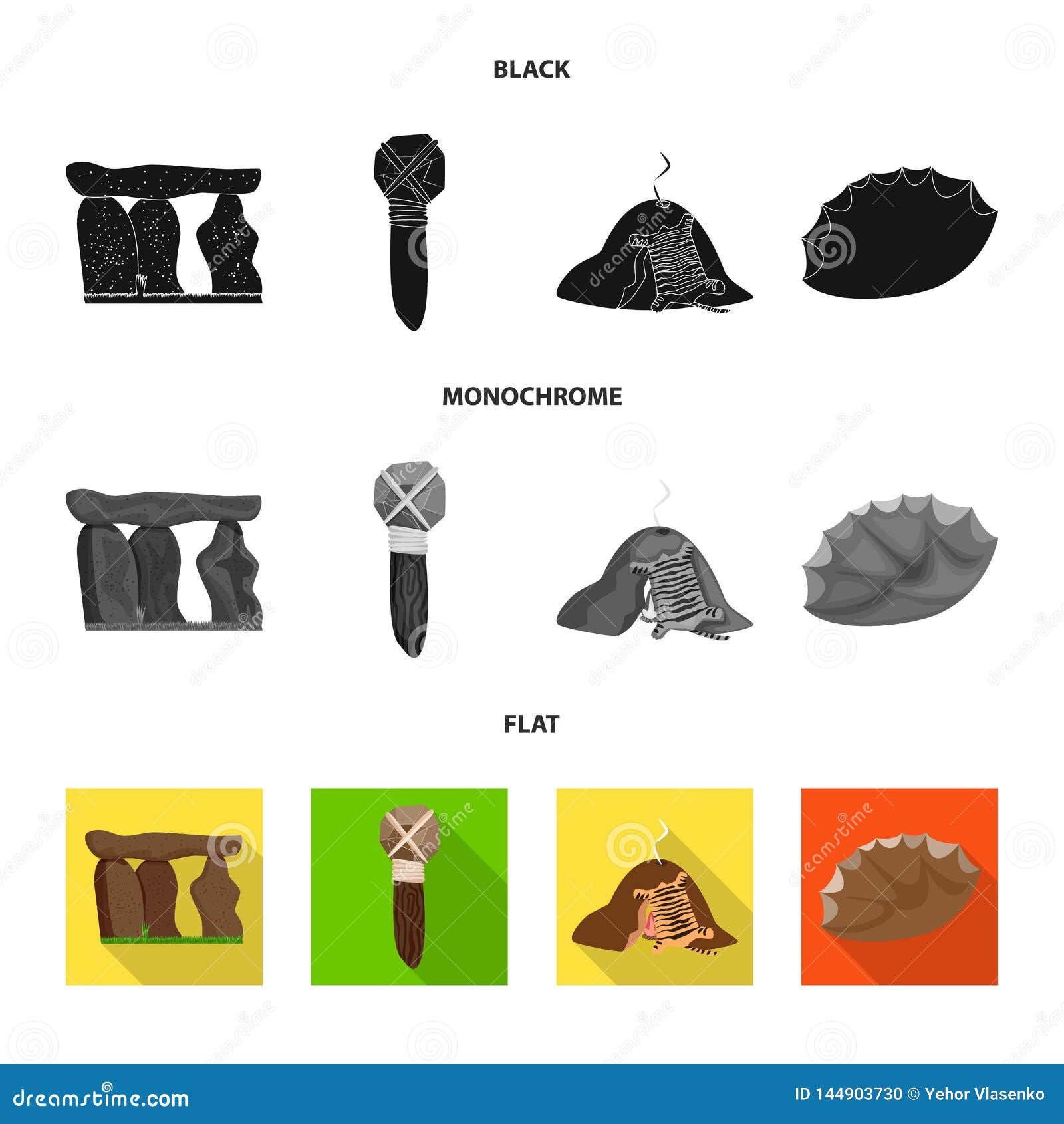 Vector Design of Evolution and Prehistory Sign. Collection of Evolution ...