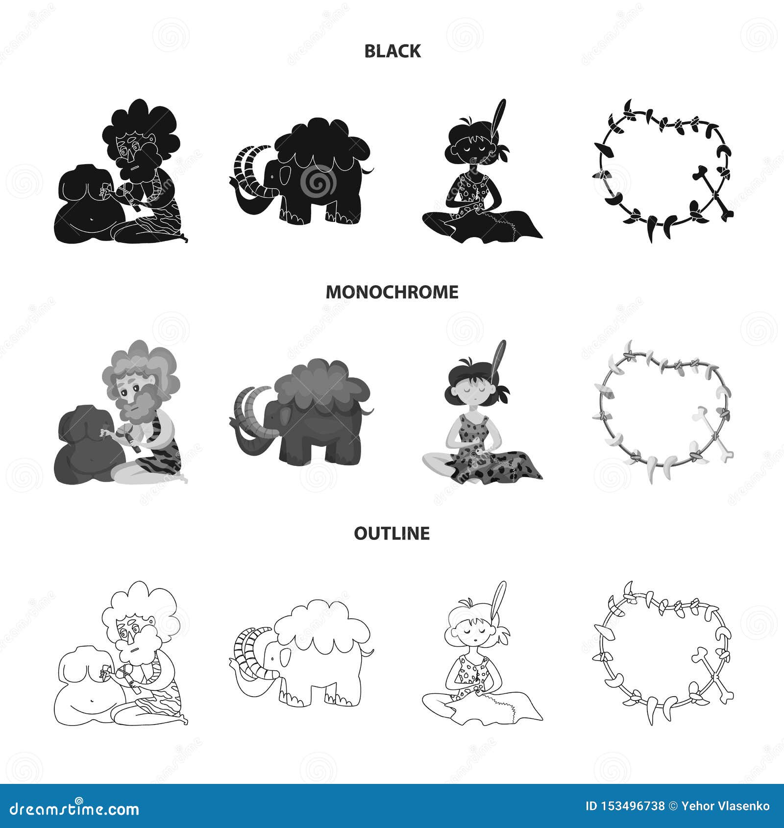 Isolated Object of Evolution and Prehistory Icon. Set of Evolution and ...