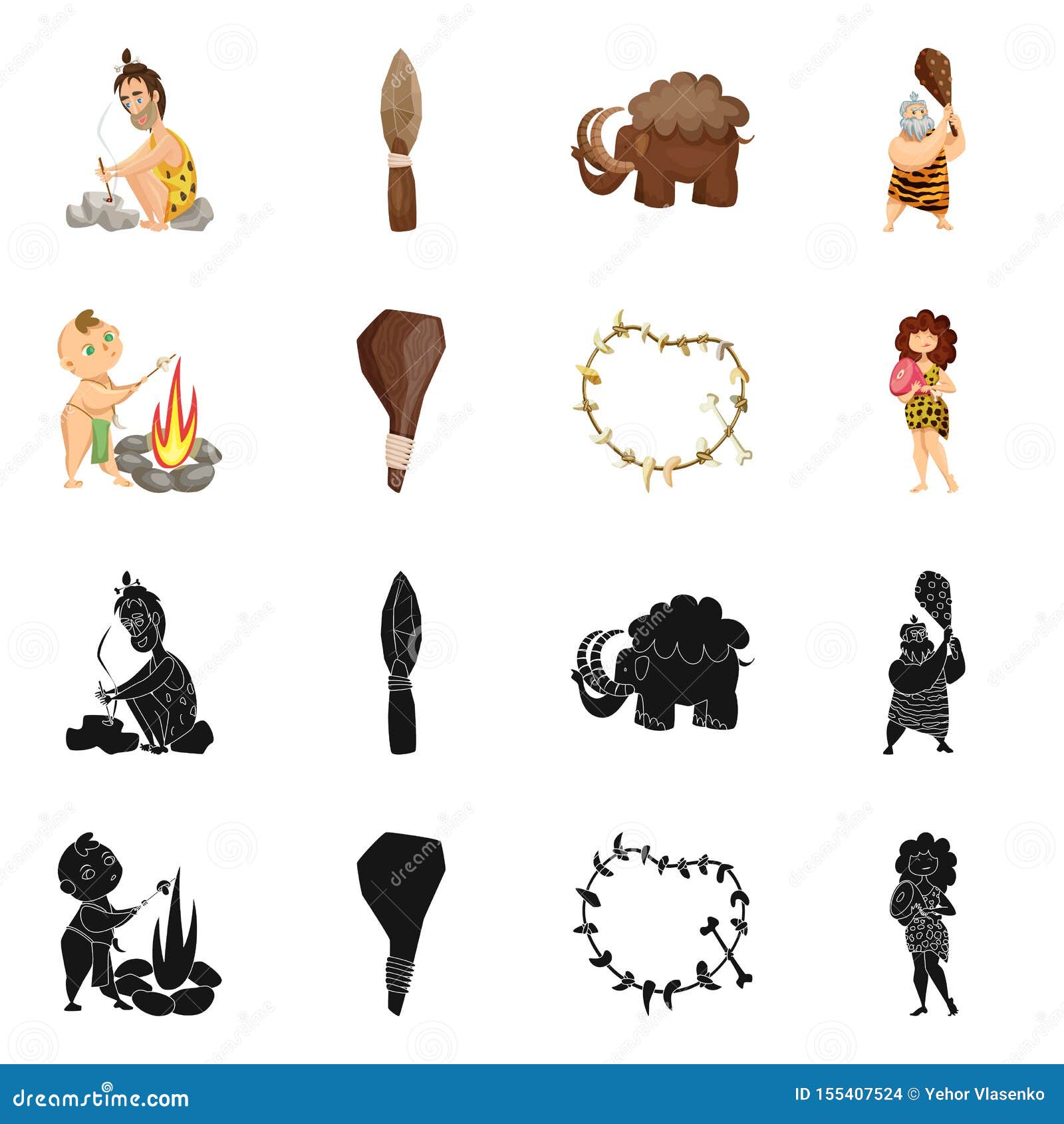 Isolated Object of Evolution and Prehistory Icon. Set of Evolution and ...