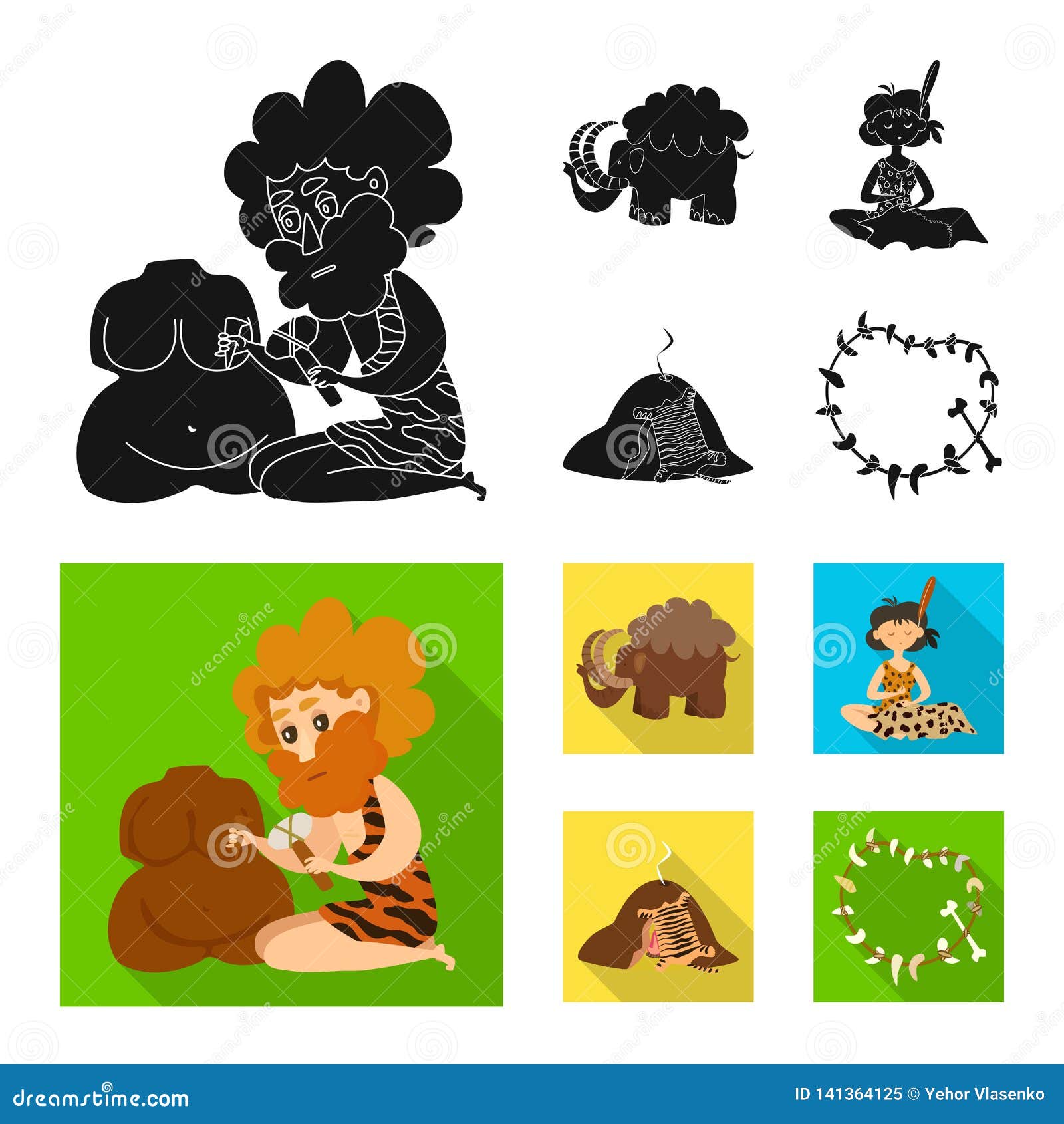 Vector Design of Evolution and Prehistory Symbol. Collection of ...