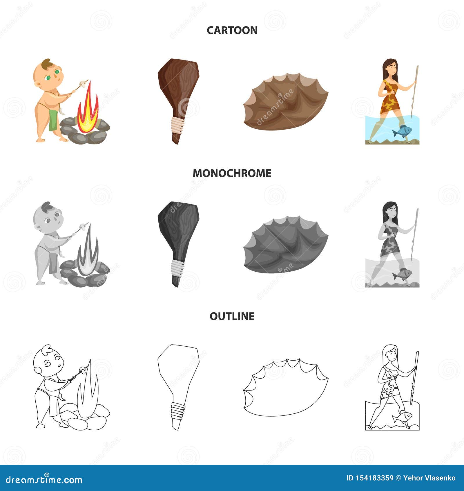Isolated Object of Evolution and Prehistory Icon. Set of Evolution and ...