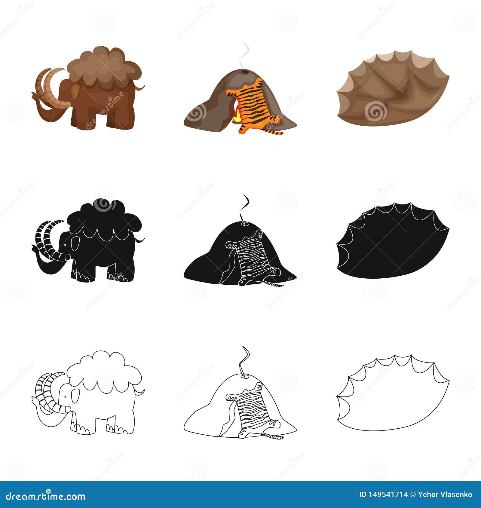 Vector Design of Evolution and Prehistory Symbol. Set of Evolution and ...