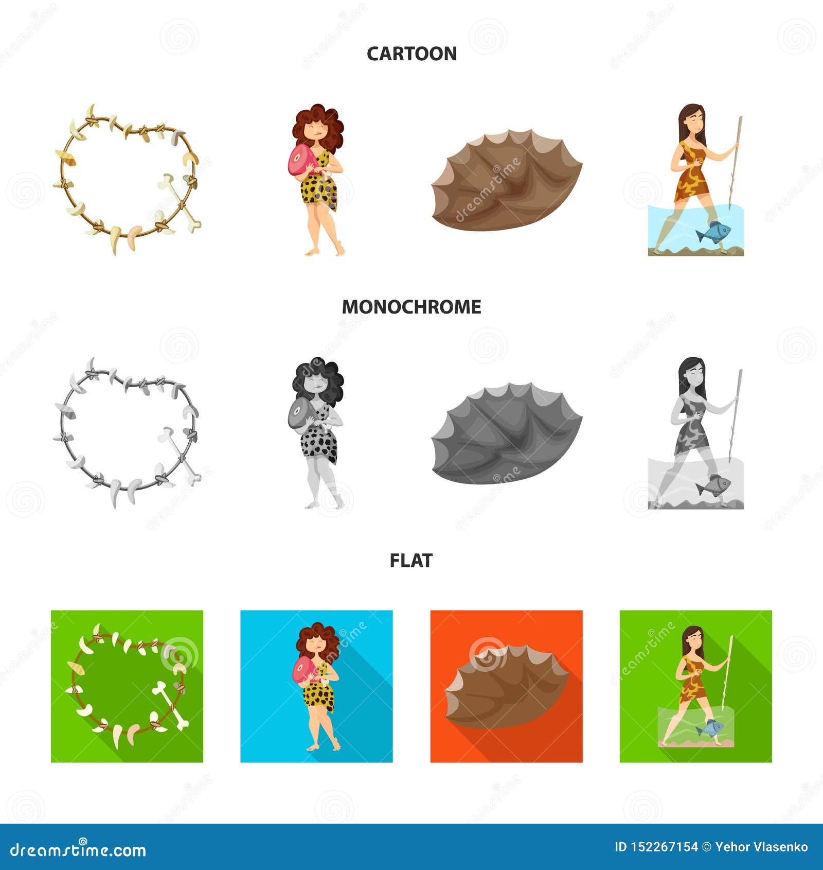 Vector Design of Evolution and Prehistory Symbol. Set of Evolution and ...