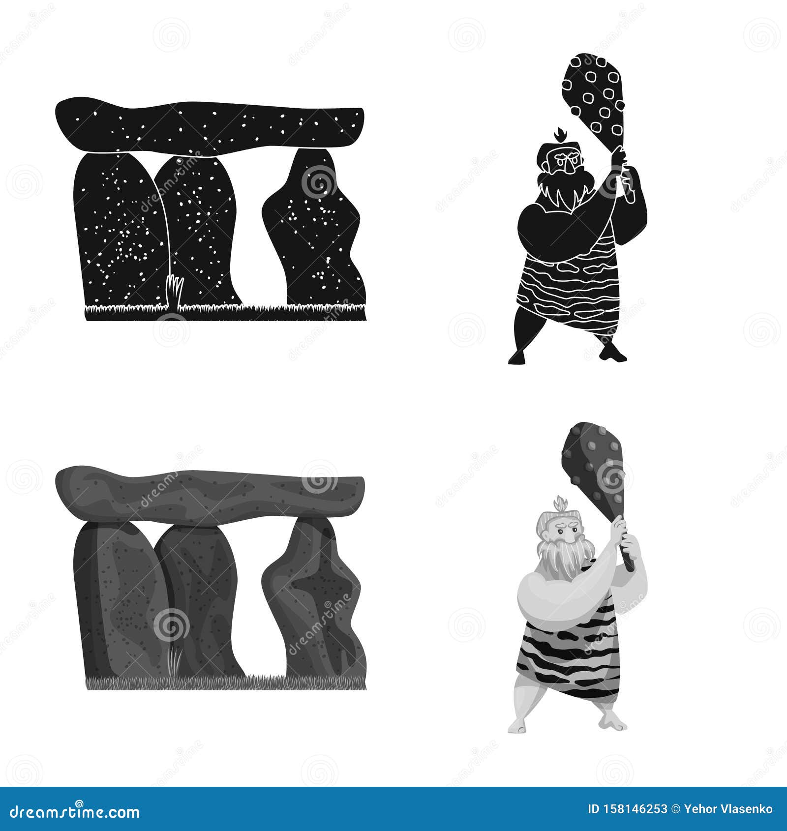 Vector Design of Evolution and Prehistory Symbol. Set of Evolution and ...