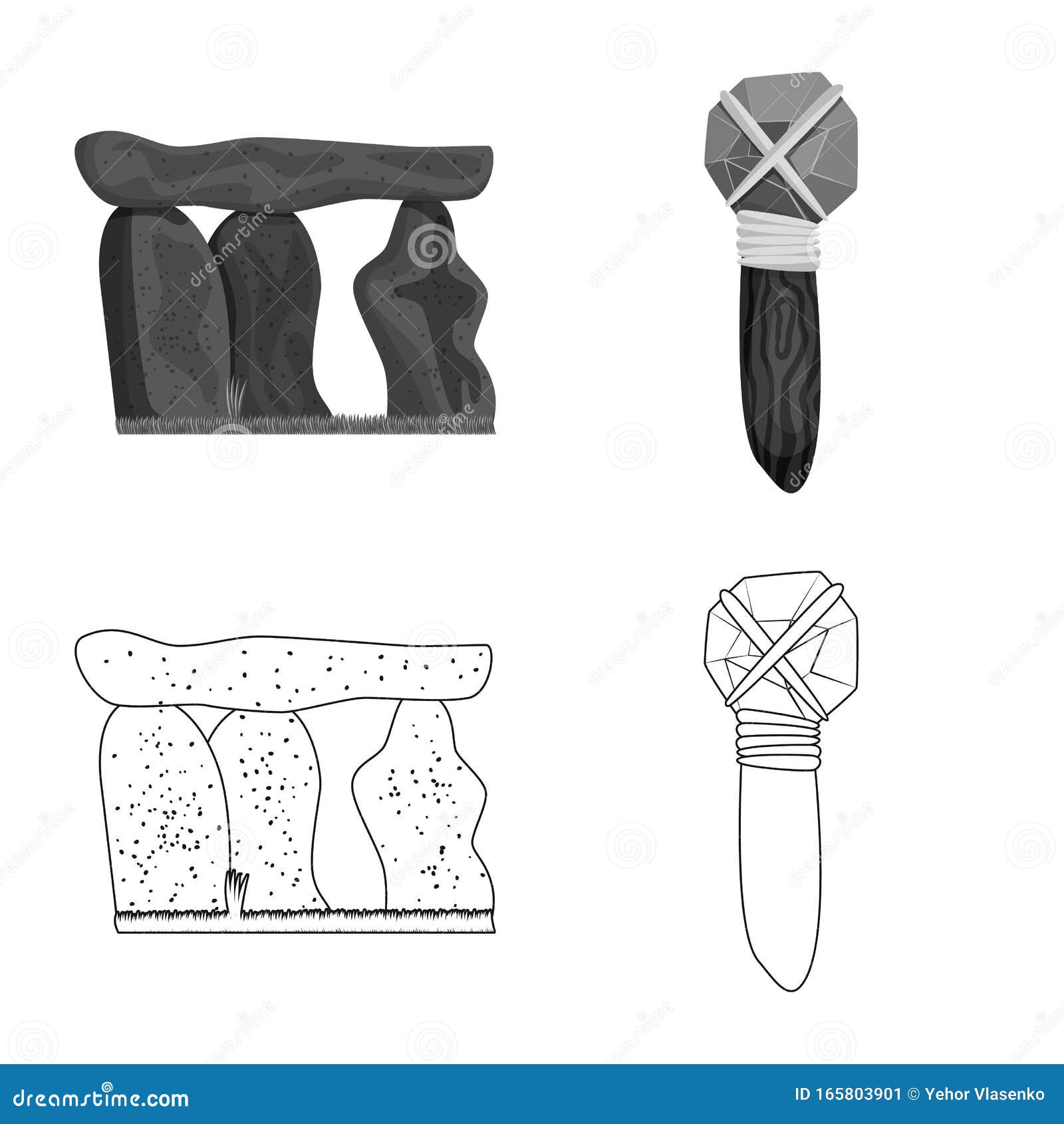 Vector Design of Evolution and Prehistory Symbol. Set of Evolution and ...