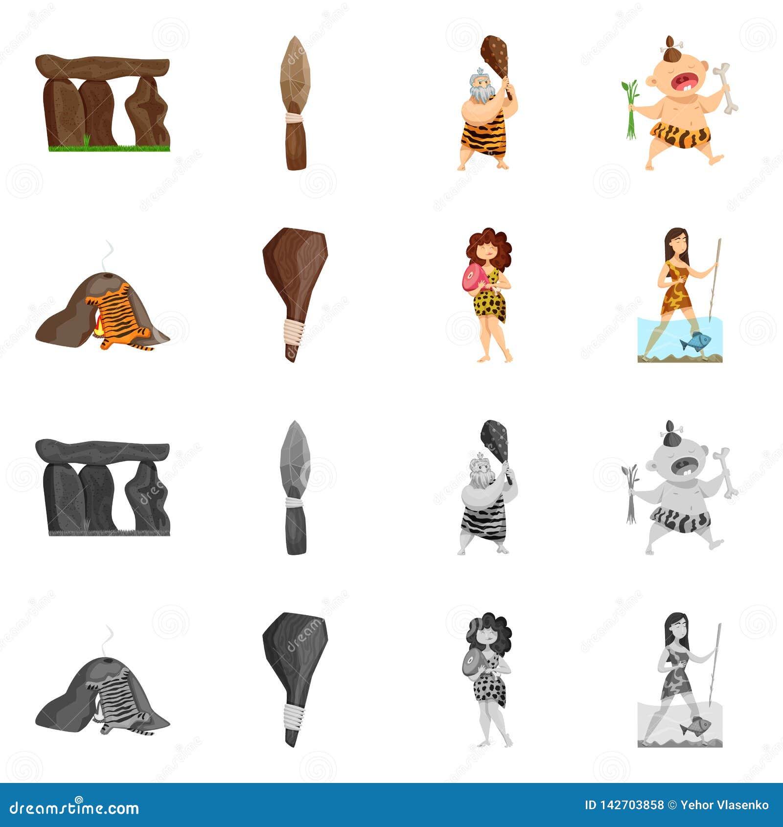 Vector Design of Evolution and Prehistory Symbol. Set of Evolution and ...