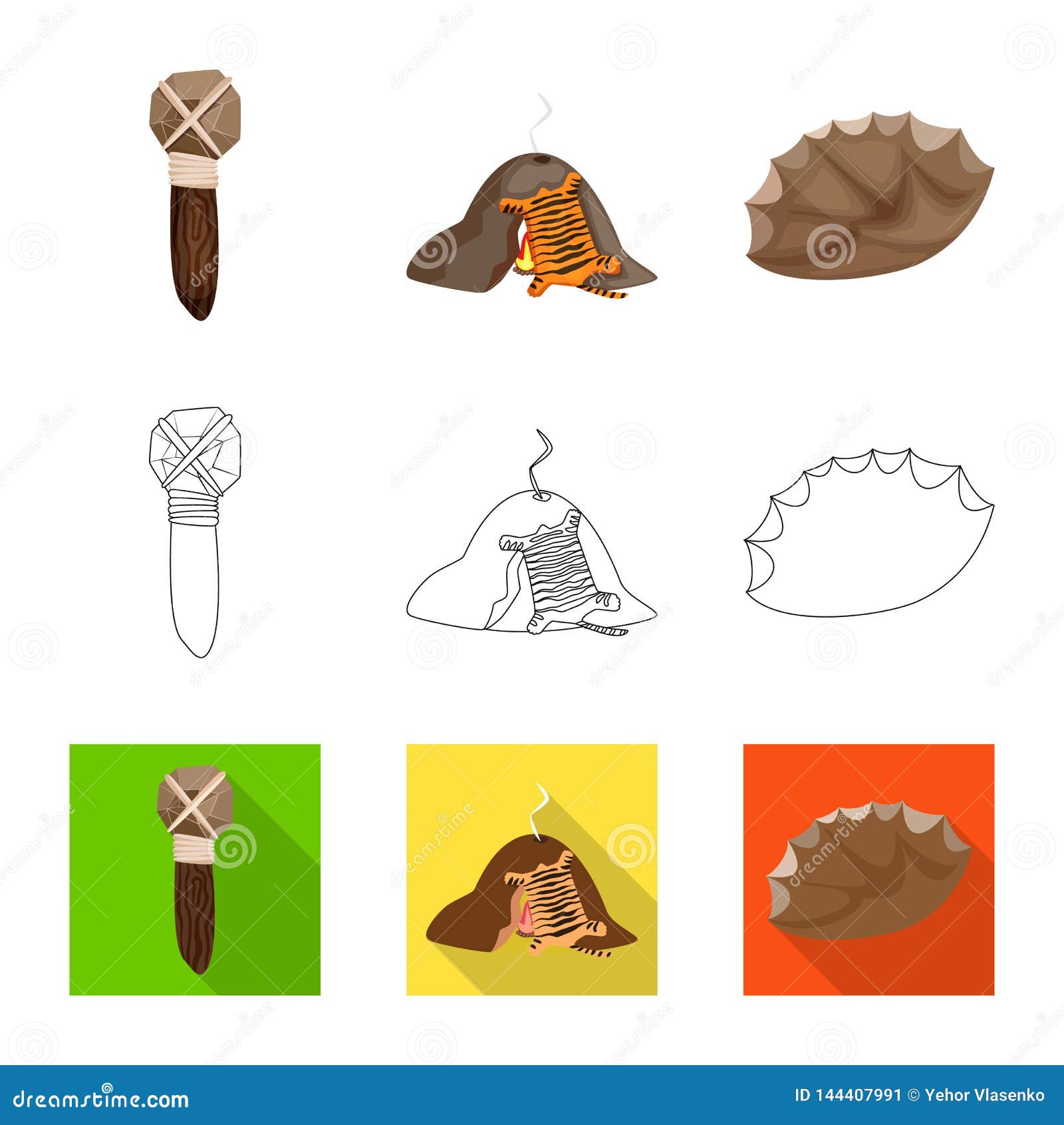 Vector Design of Evolution and Prehistory Symbol. Set of Evolution and ...