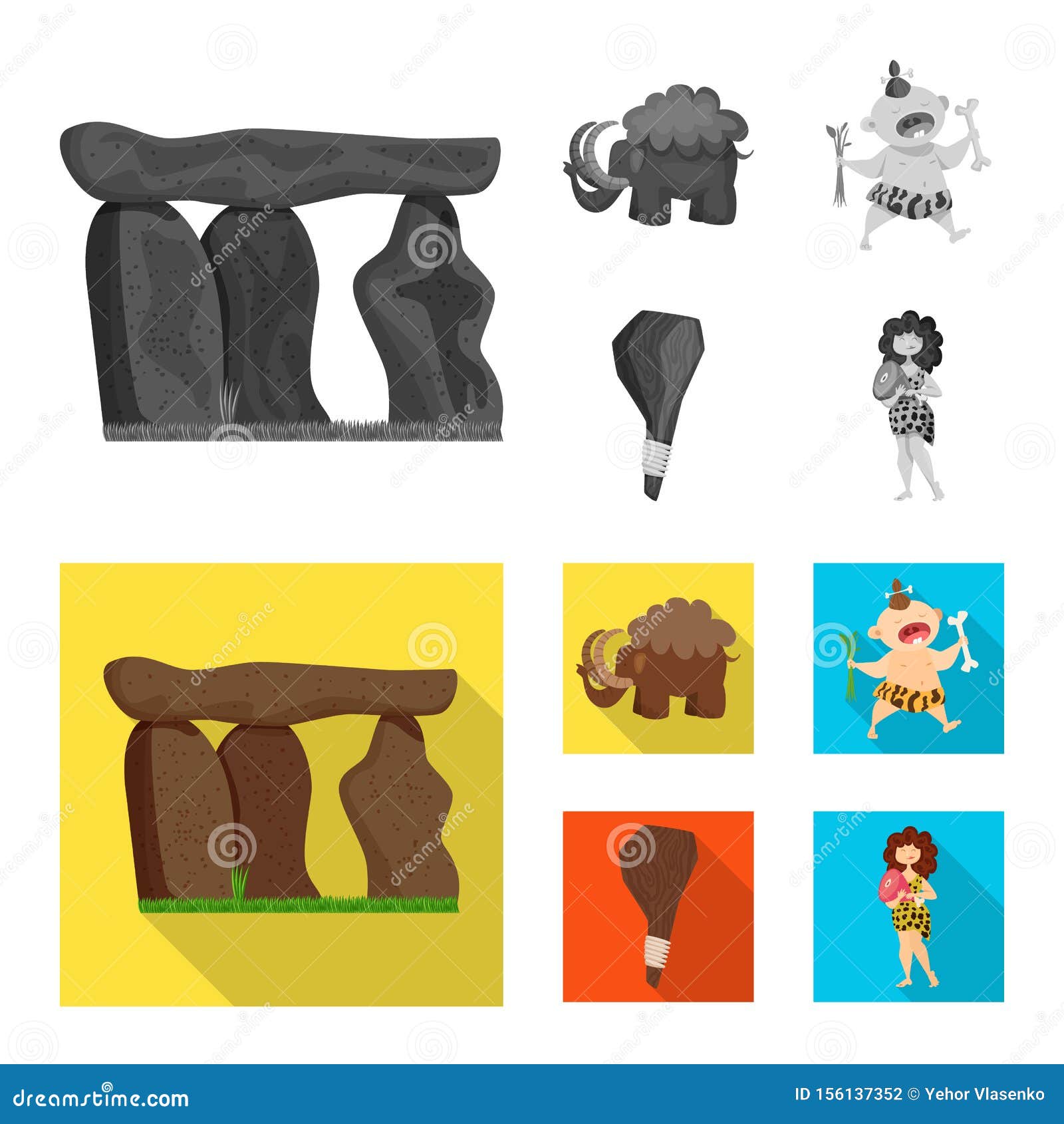 Vector Design of Evolution and Prehistory Symbol. Set of Evolution and ...