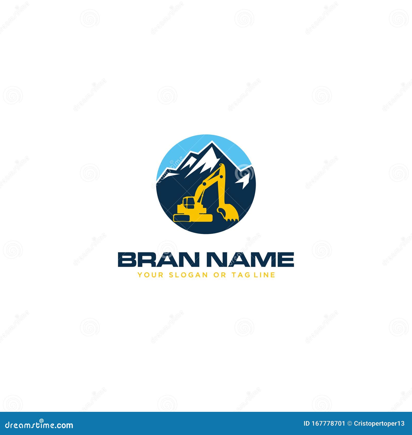 Excavator On White Background. Top, Side And Front View. Hydraulic ...