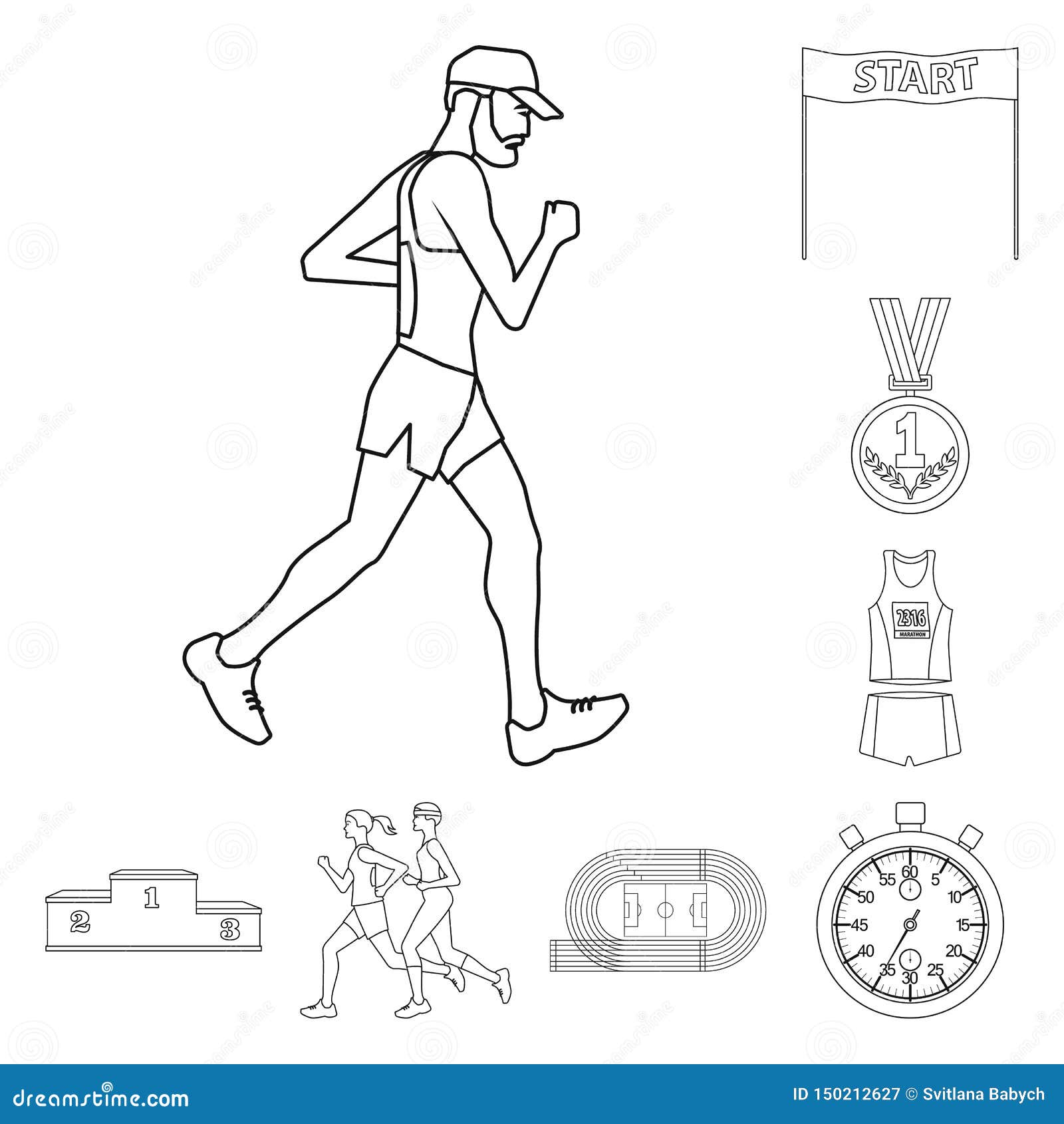 Vector Design of Exercise and Sprinter Icon. Collection of Exercise and ...