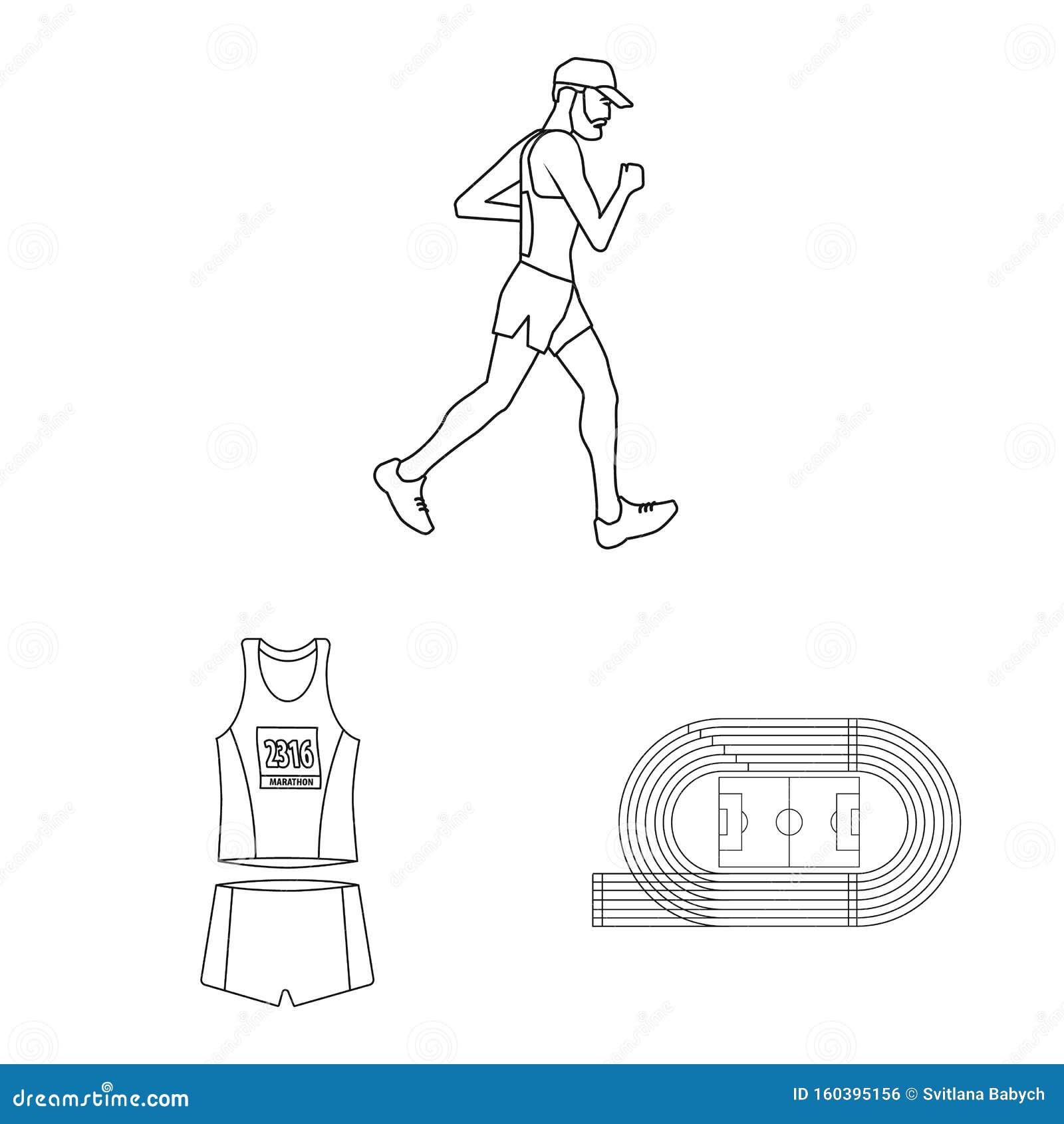Isolated Object of Exercise and Sprinter Icon. Collection of Exercise ...
