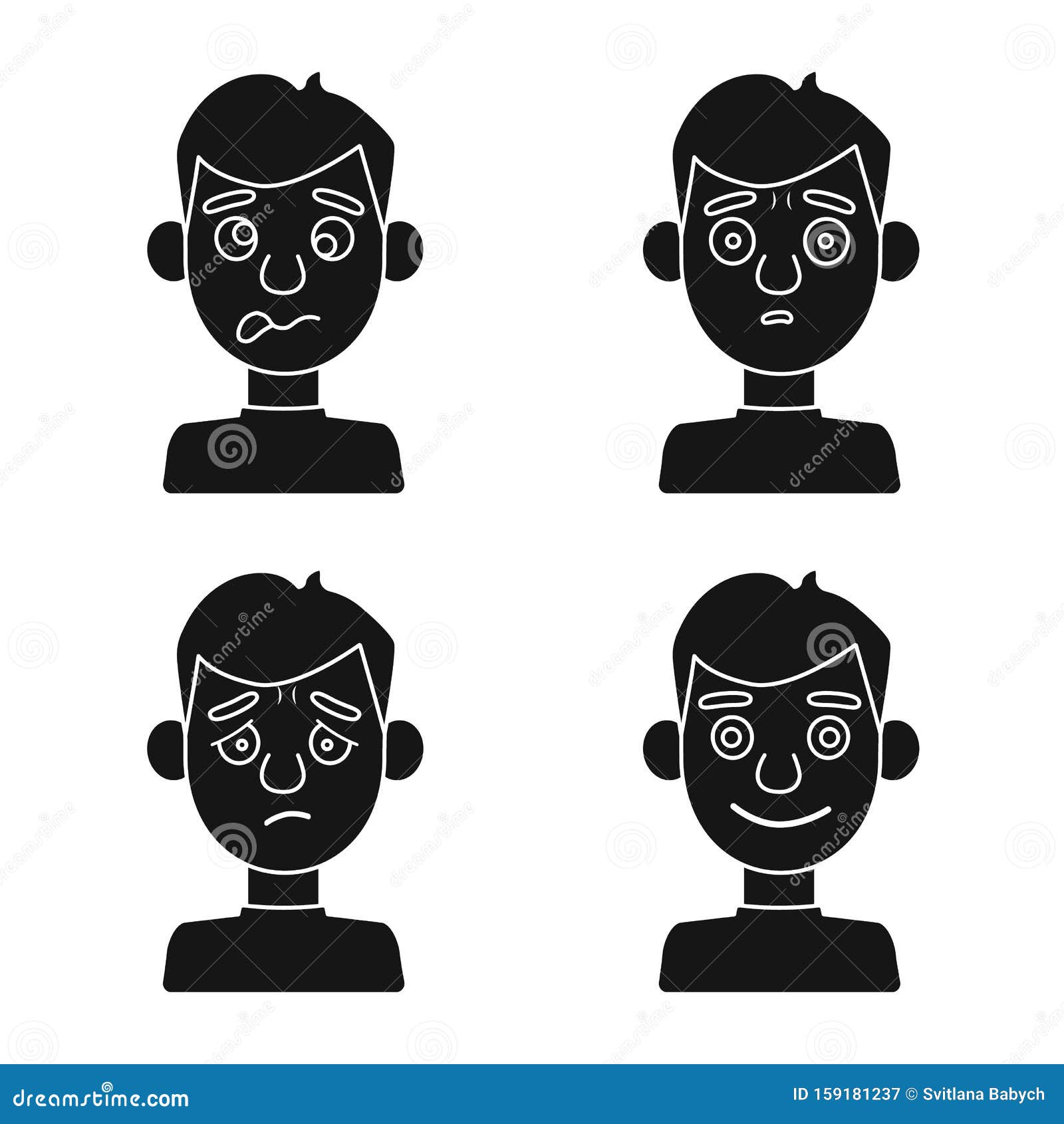 Vector Design of Face and Boy Symbol. Set of Face and Young Stock ...